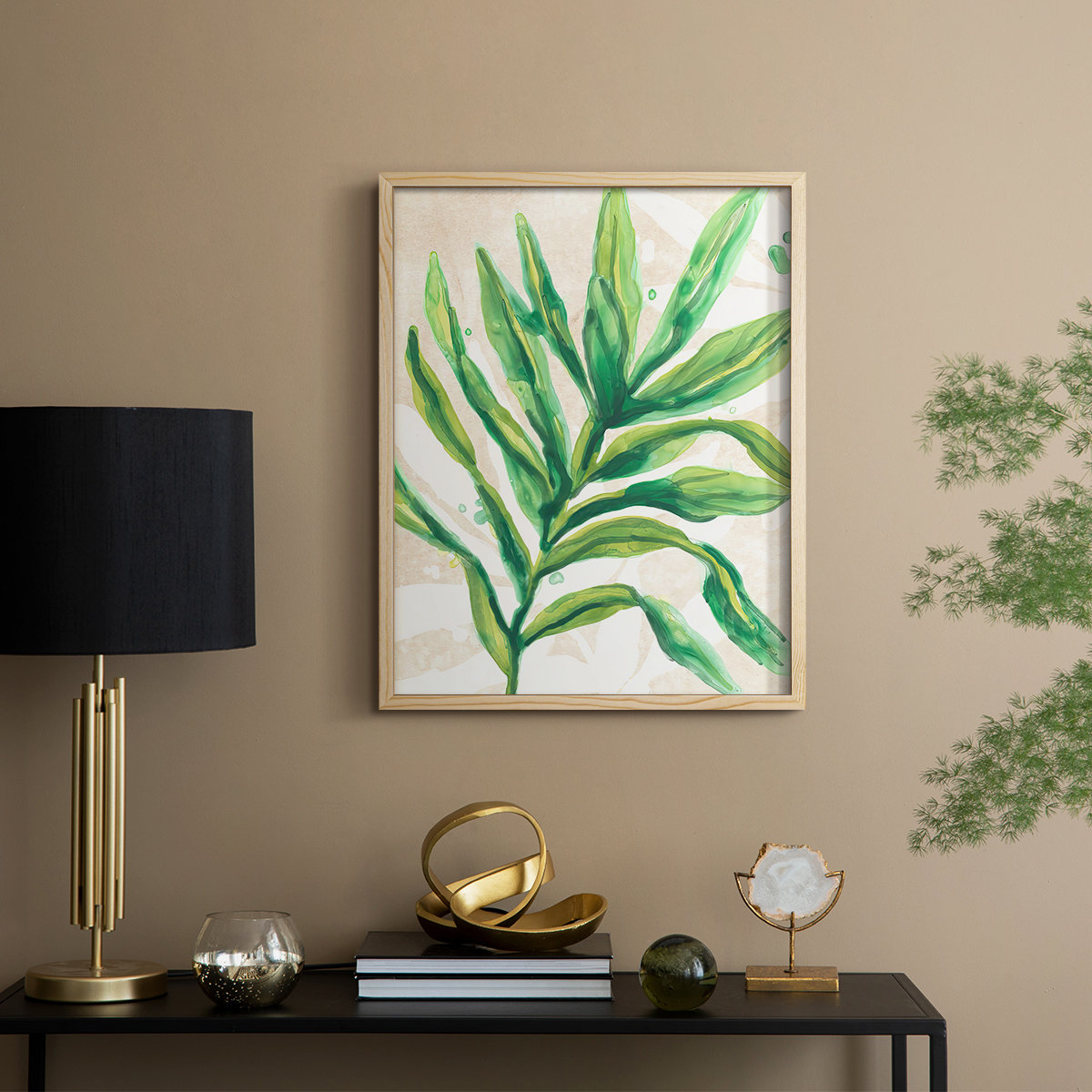 Lark Manor™ Parchment Palms I Framed Print - Solid Wood | Wayfair