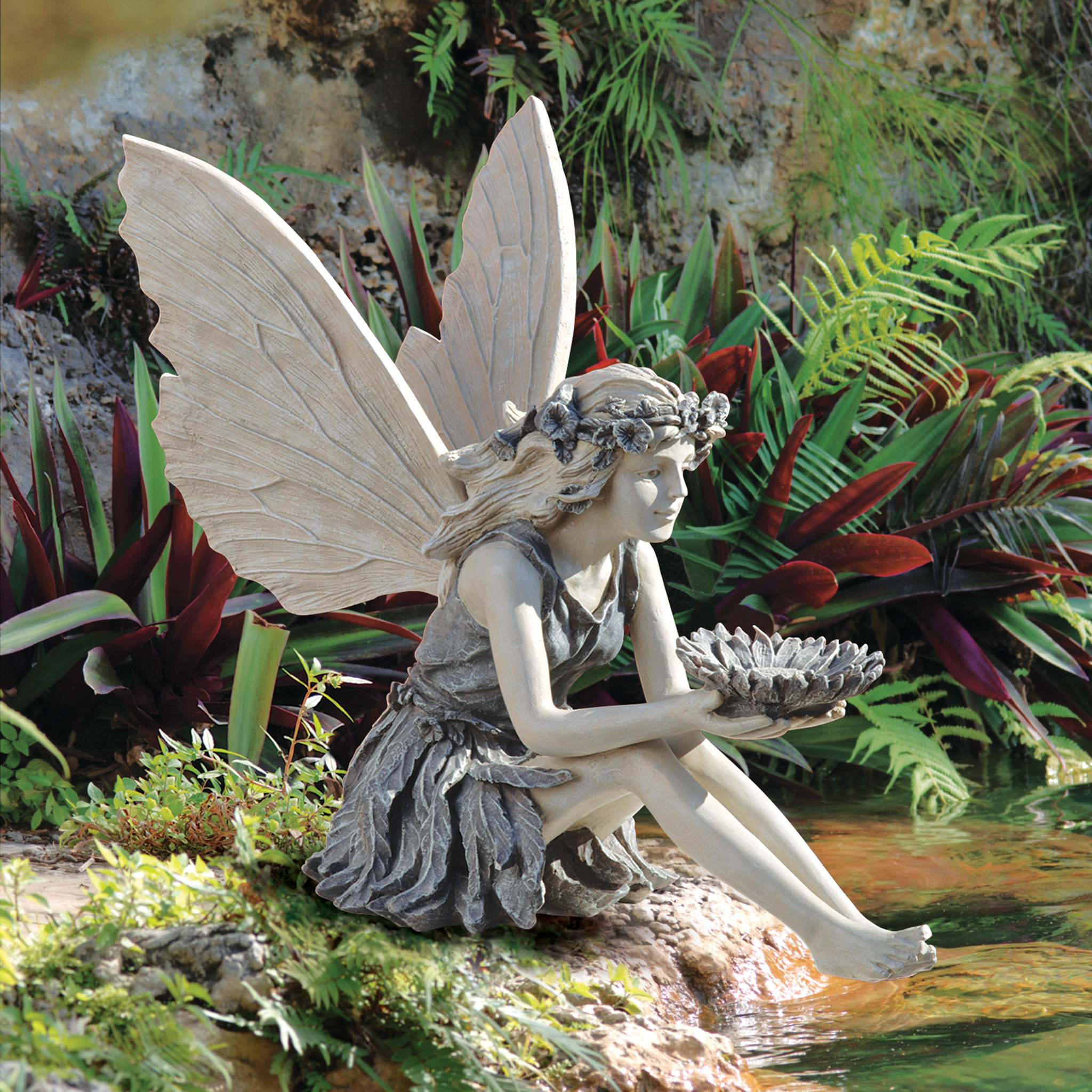 Design Toscano The Sunflower Fairy Statue & Reviews | Wayfair