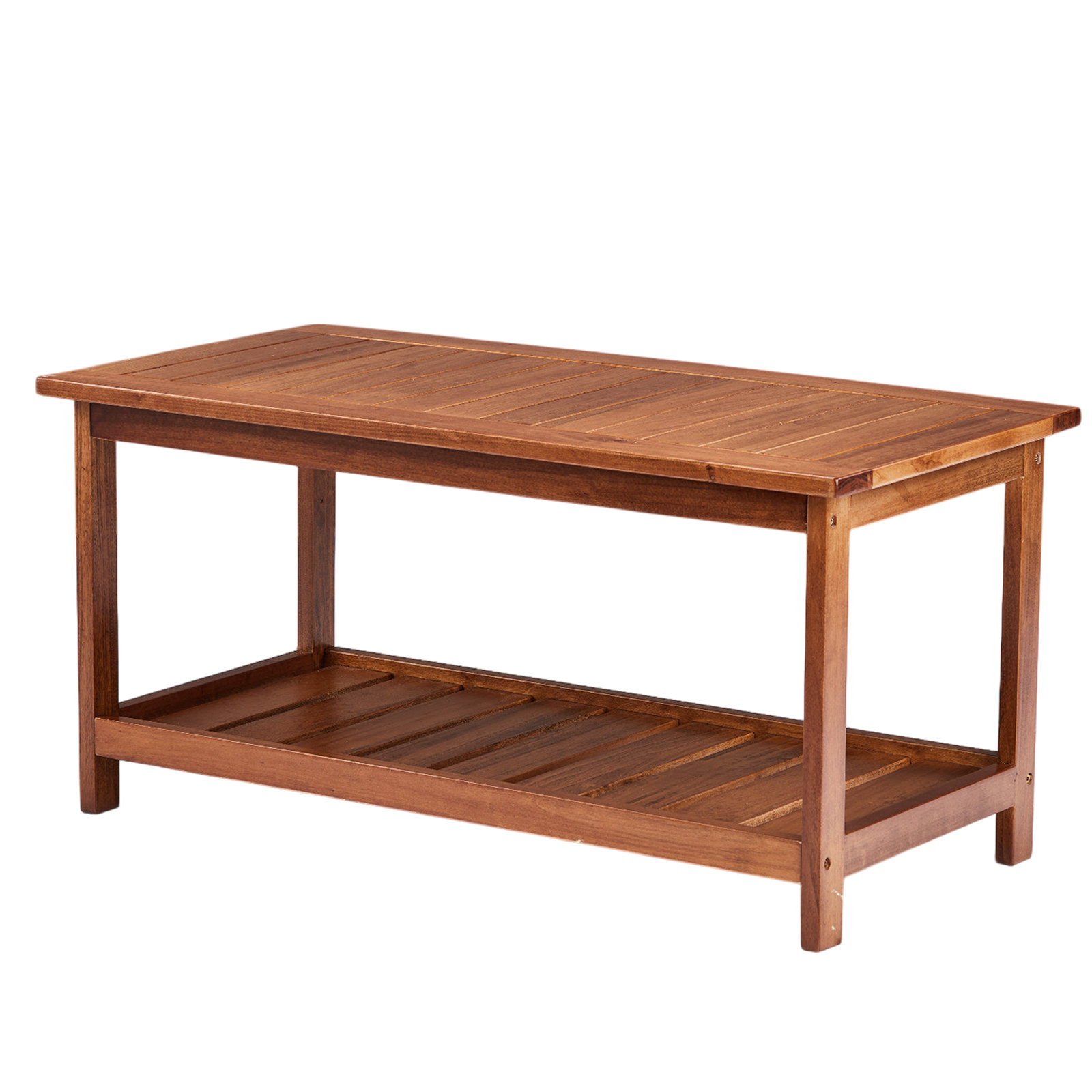Winston Porter Patio 2-Tier Poplar Wood Coffee Table | Wayfair