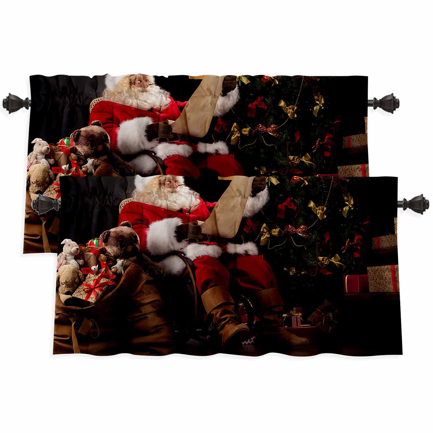 Ophelia & Co. Red 52"W Portrait of Happy Santa Claus Sitting Window ...