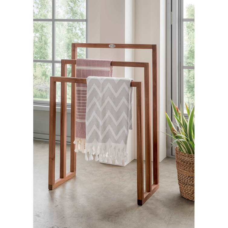 Natur Pur Admer Wood 3 Freestanding Towel Rack & Reviews | Wayfair.co.uk