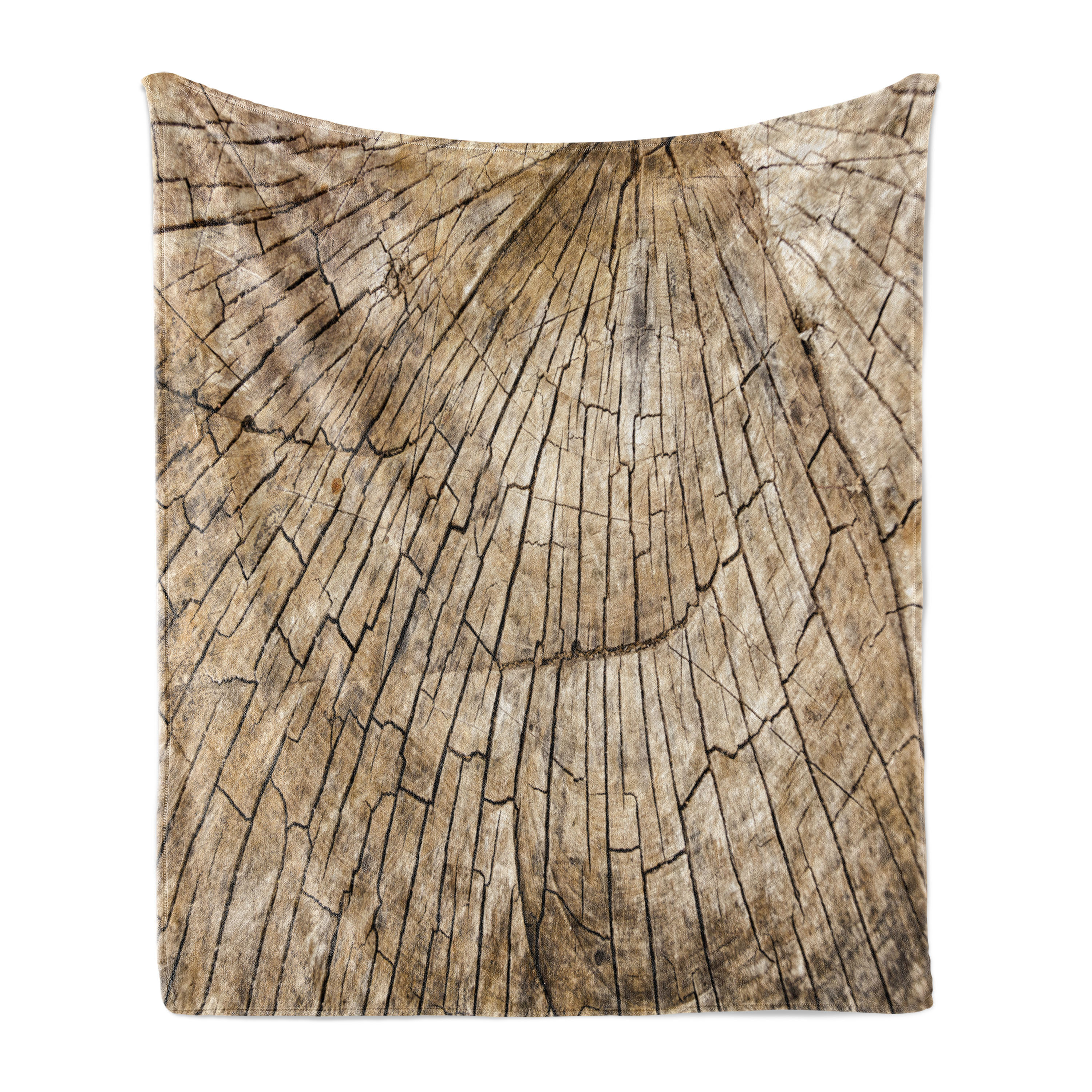 Ambesonne Timber Fleece Throw Blanket Wooden Nature Forest Print Brown ...