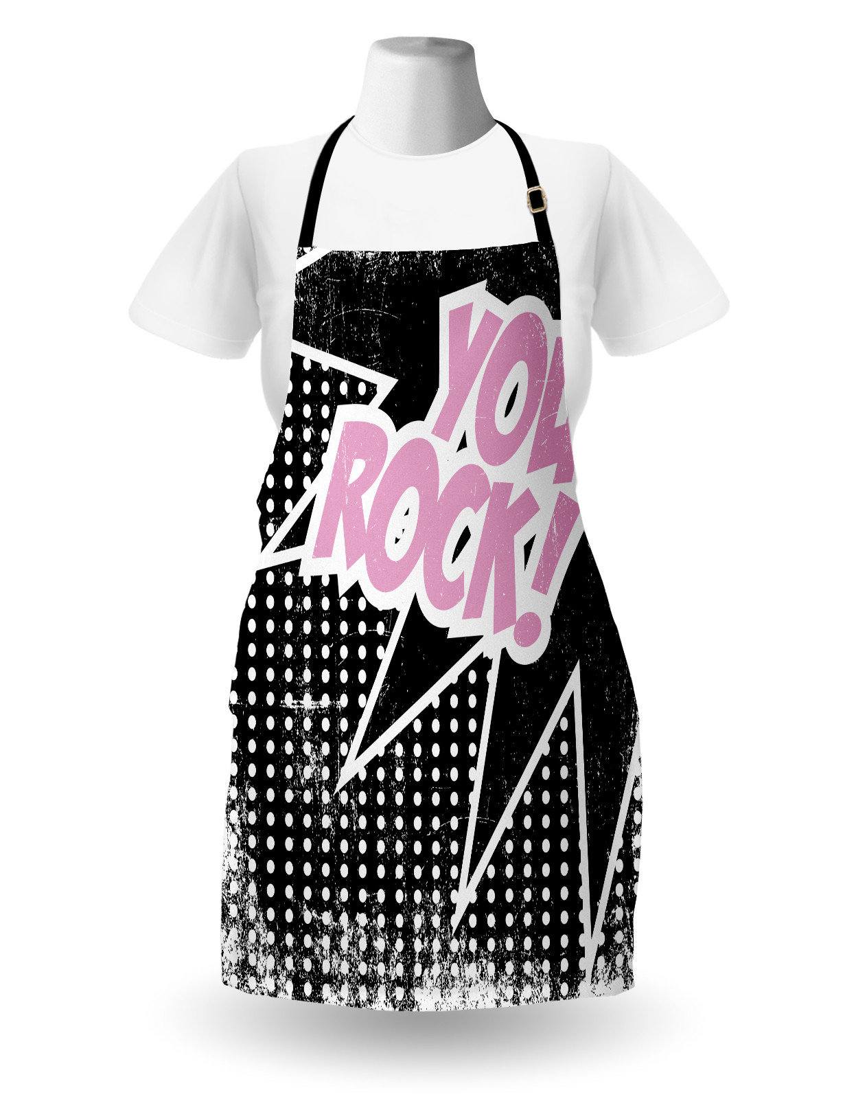Corrigan Studio You Rock Apron Unisex Halftone Style Text Bubble Adult ...