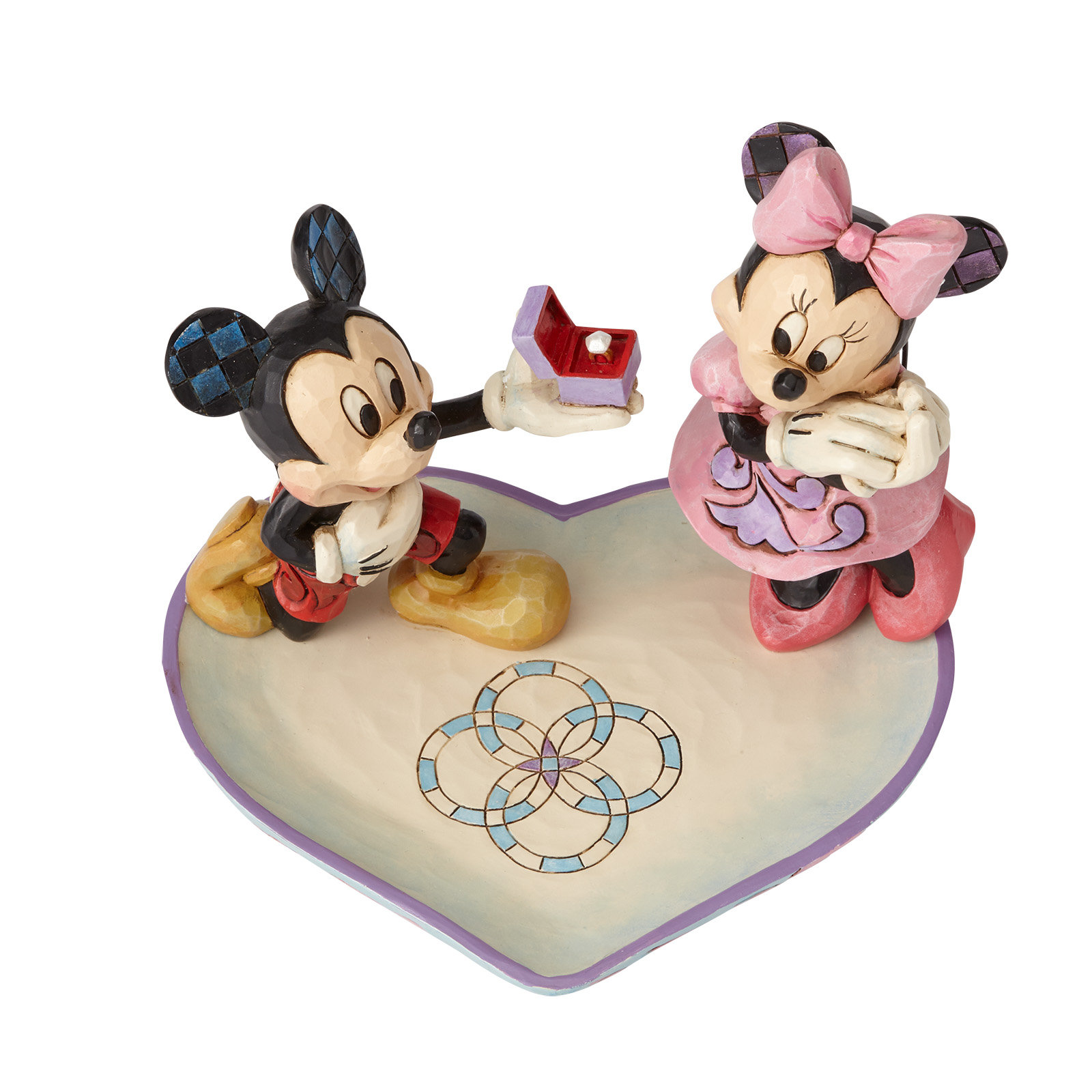 Jim Shore Disney Traditions Mickey& Minnie Proposal Ring Dish 5in H ...