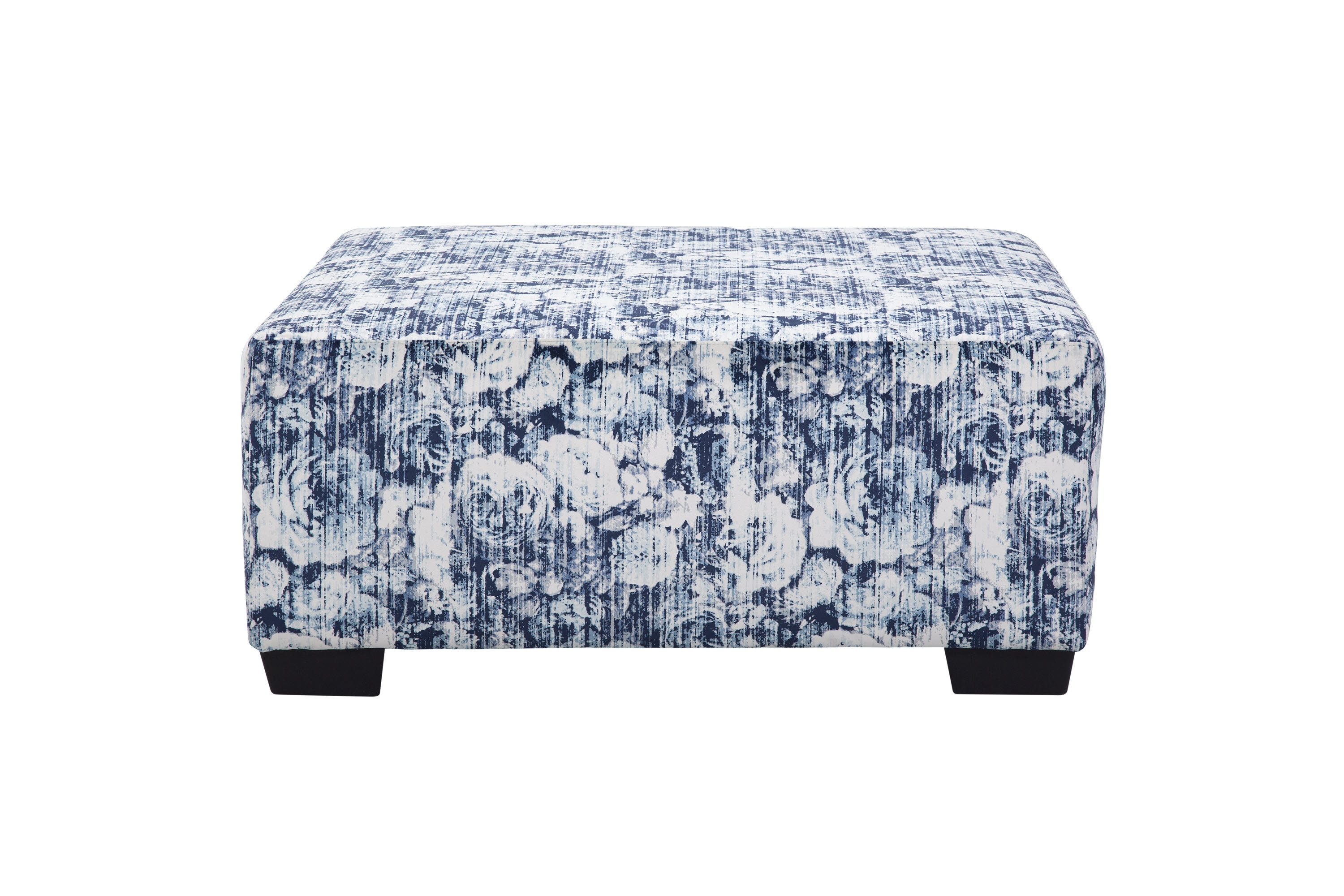Ebern Designs Natashah 42" Wide Square Floral Cocktail Ottoman | Wayfair