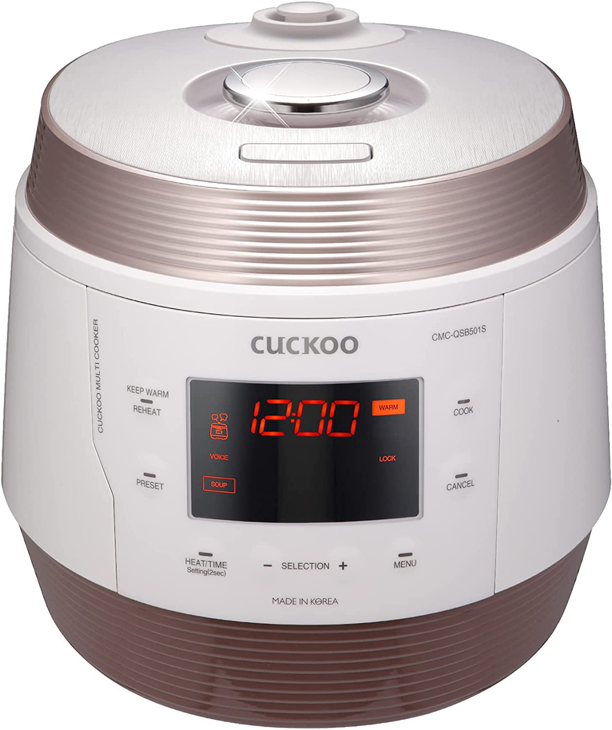 Cuckoo Electronics CUCKOO CMC-QSB501S 5QT Electric Pressure Cooker with 10 Menu Options and ...