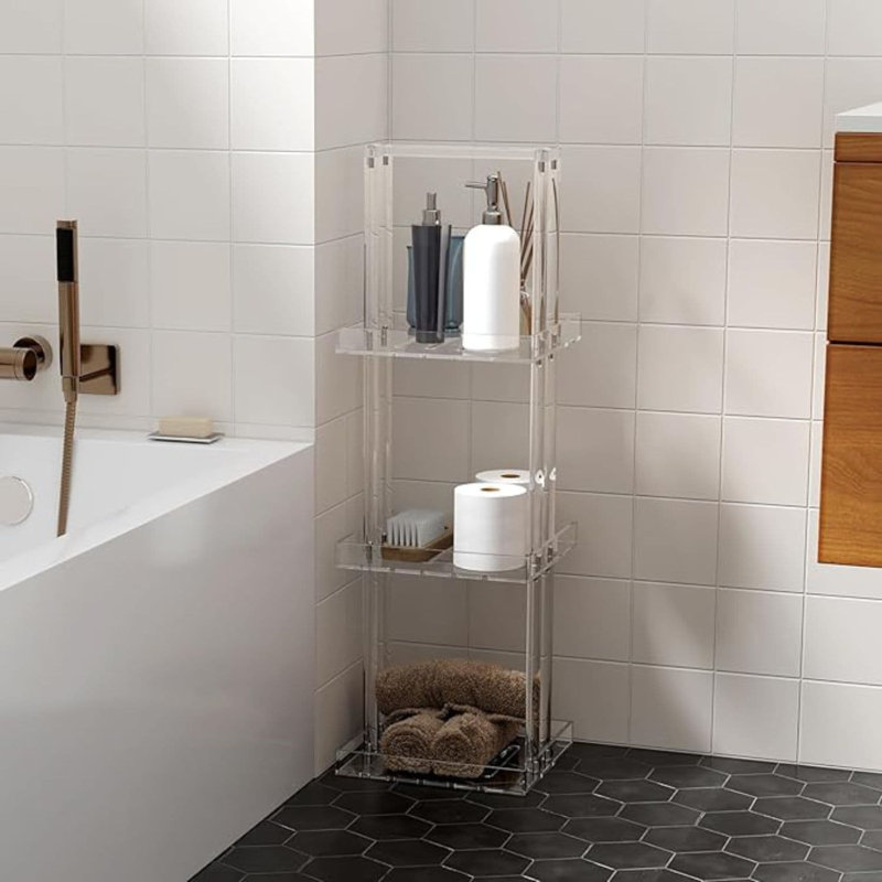 Orren Ellis 3-Tier Acrylic Standing Shower Organizer Caddy | Wayfair