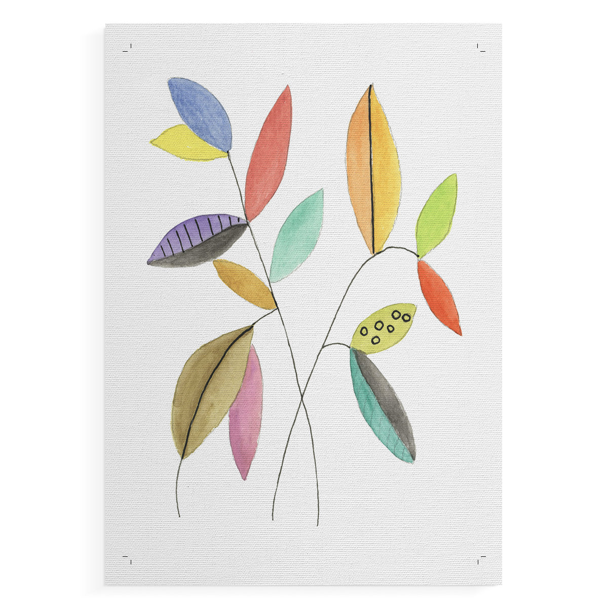 Dakota Fields Color Pop Leaves IV -Canvas Print Only - NOT FRAMED | Wayfair