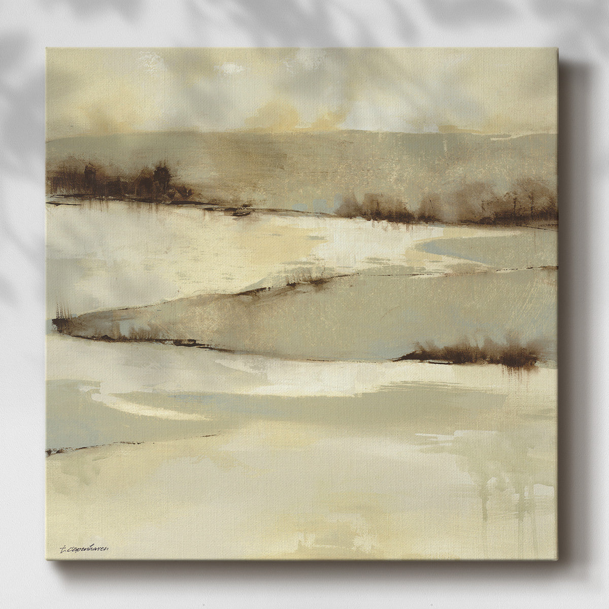 Wrought Studio Beige Landscape I-Gallery Wrapped Canvas OCOP1071-R ...