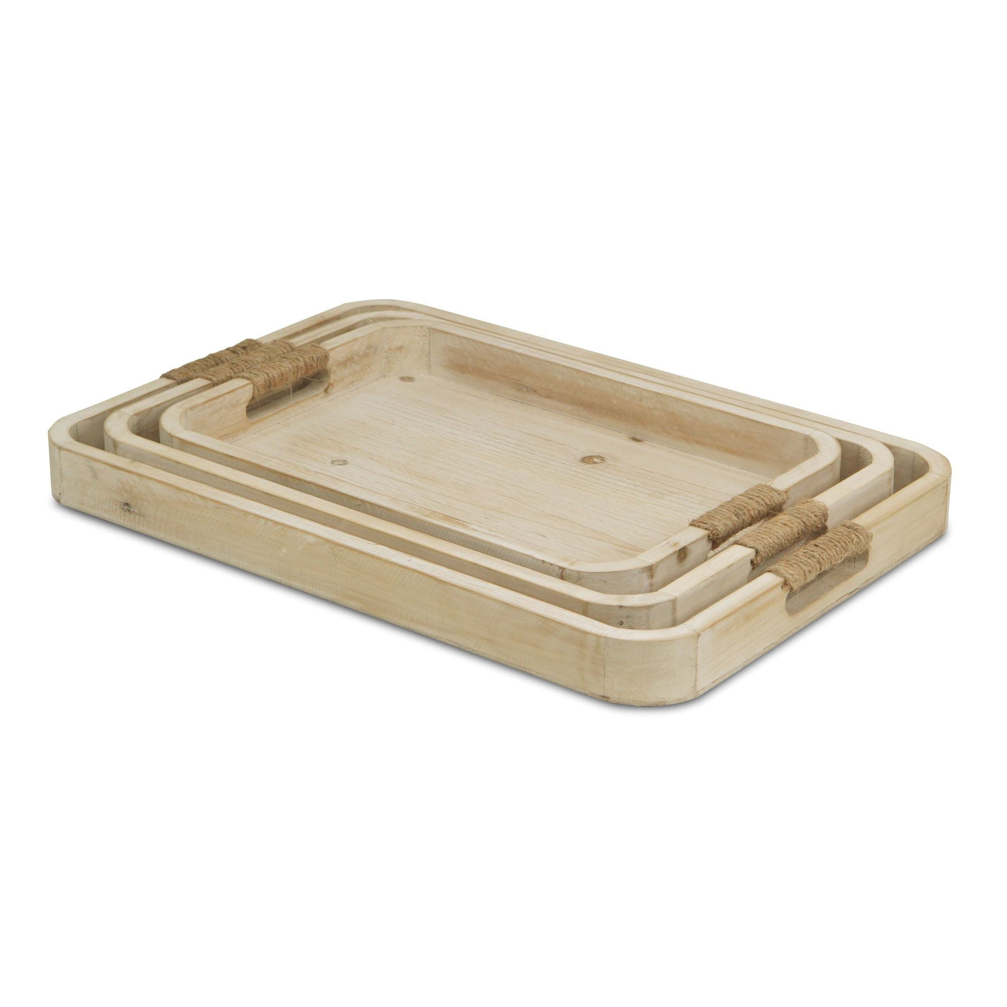 Foundry Select Solid Wood Tray - Set of 3 | Wayfair