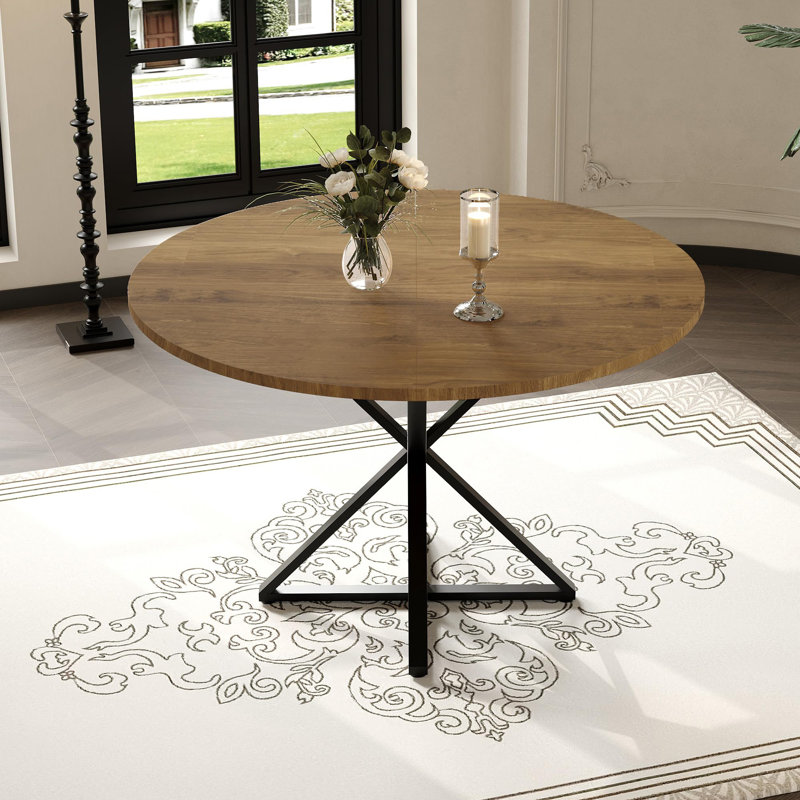 17 Stories Round Dining Table For 4, 47" Dining Table, Circle Table ...