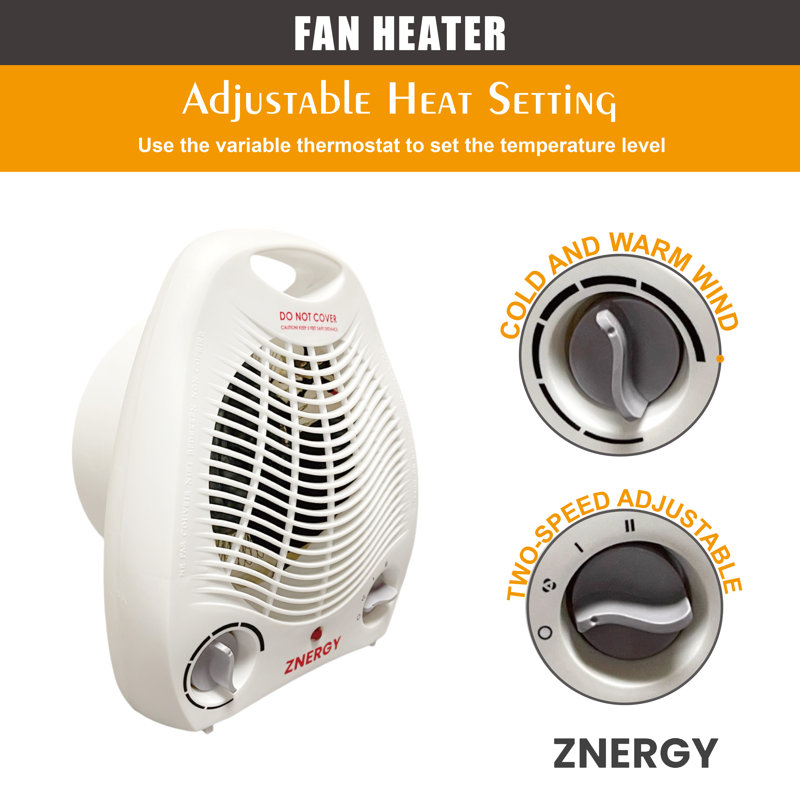 Znergy 1500W Multi Speed Thermostat Forced Air Fan Heater | Wayfair