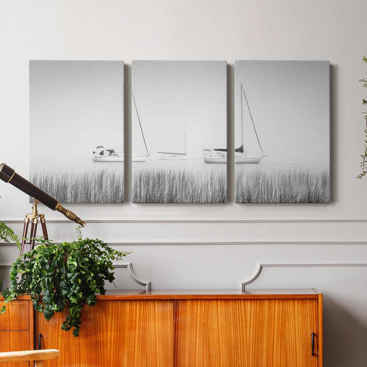 Longshore Tides Island Boat- Premium Gallery Wrapped Canvas - Ready To ...