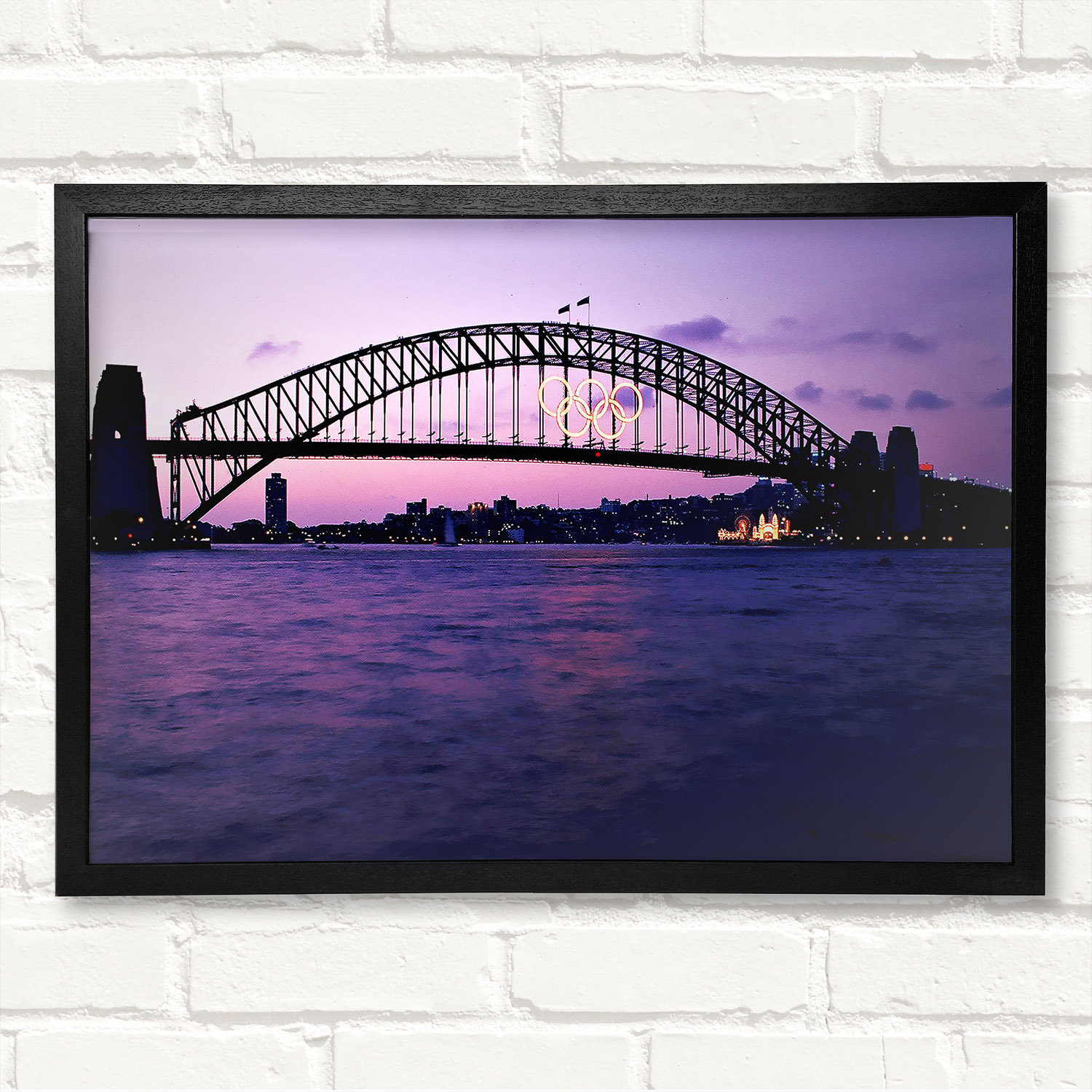 Latitude Run Sydney Harbour Bridge Pink Reflections Framed Print ...