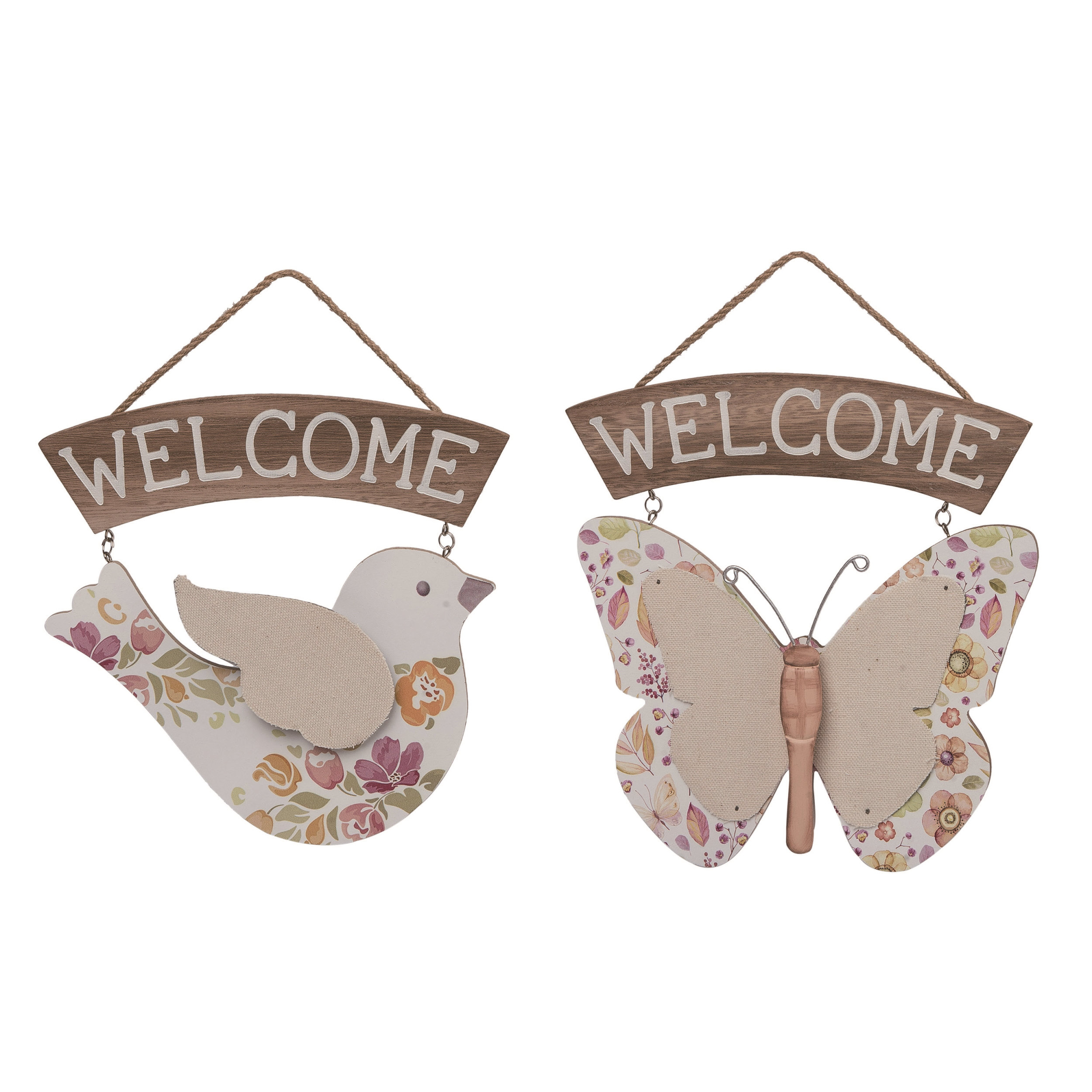 August Grove® Wood 8.27" Spring Welcome Butterfly Decor Sign | Wayfair