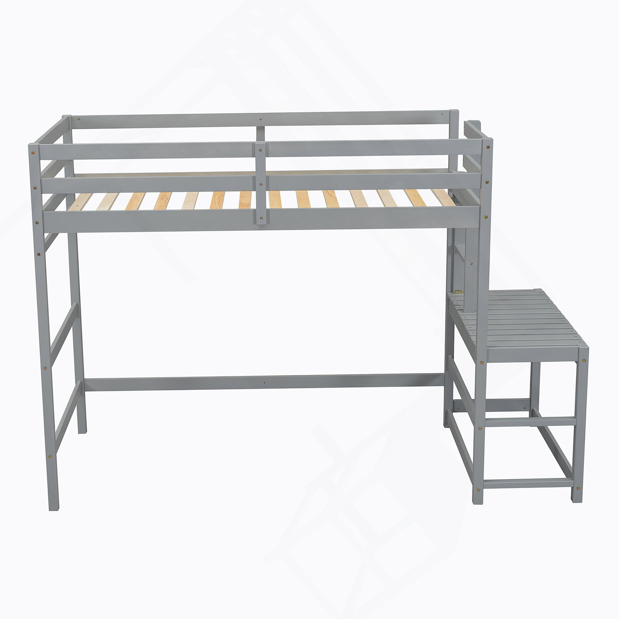 Ophelia & Co. High Loft Bed With Ladder Landing Platmladdersguardrails, - Wayfair Canada