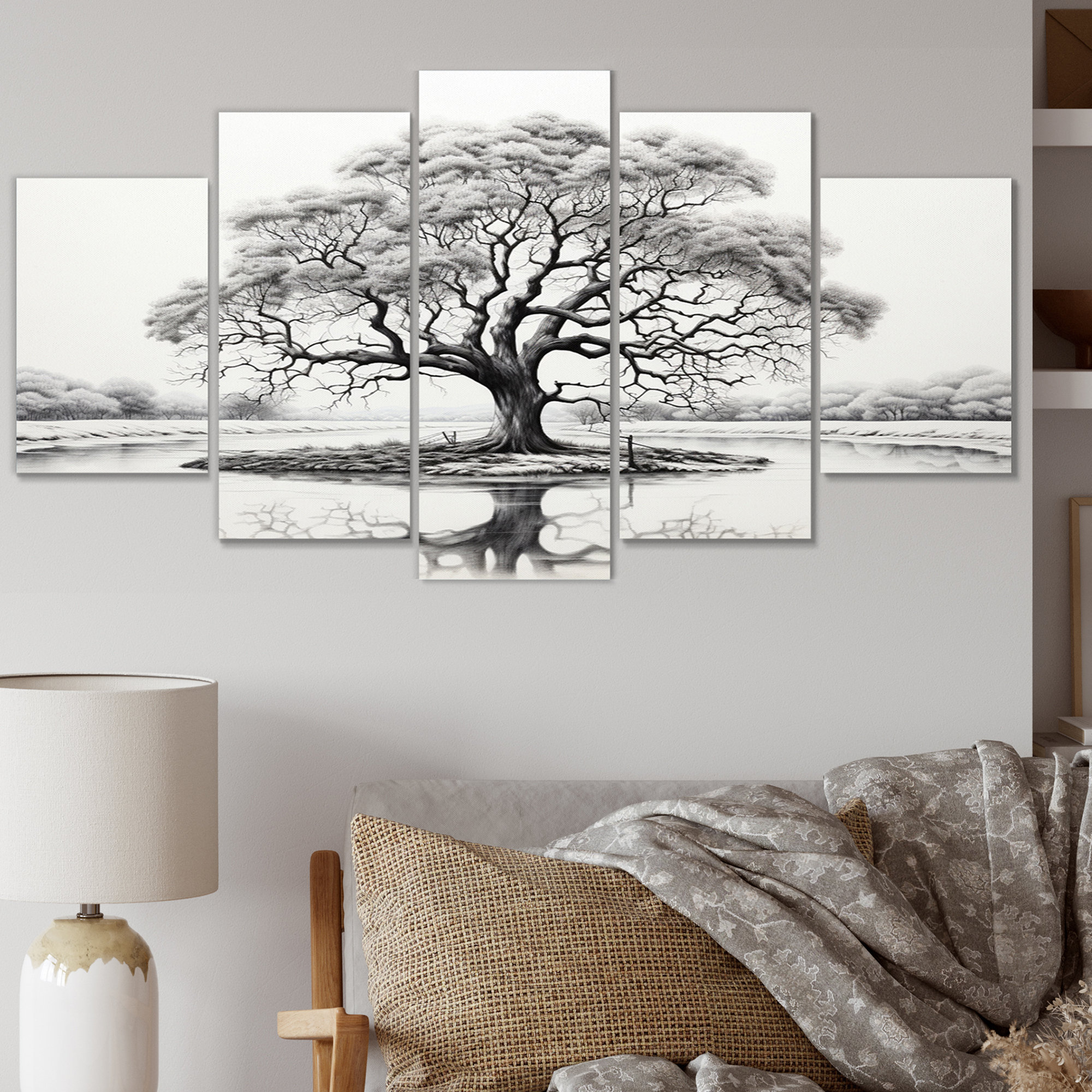 Latitude Run® Tree Arboretum Landscape II - Landscape Trees Wall Decor ...