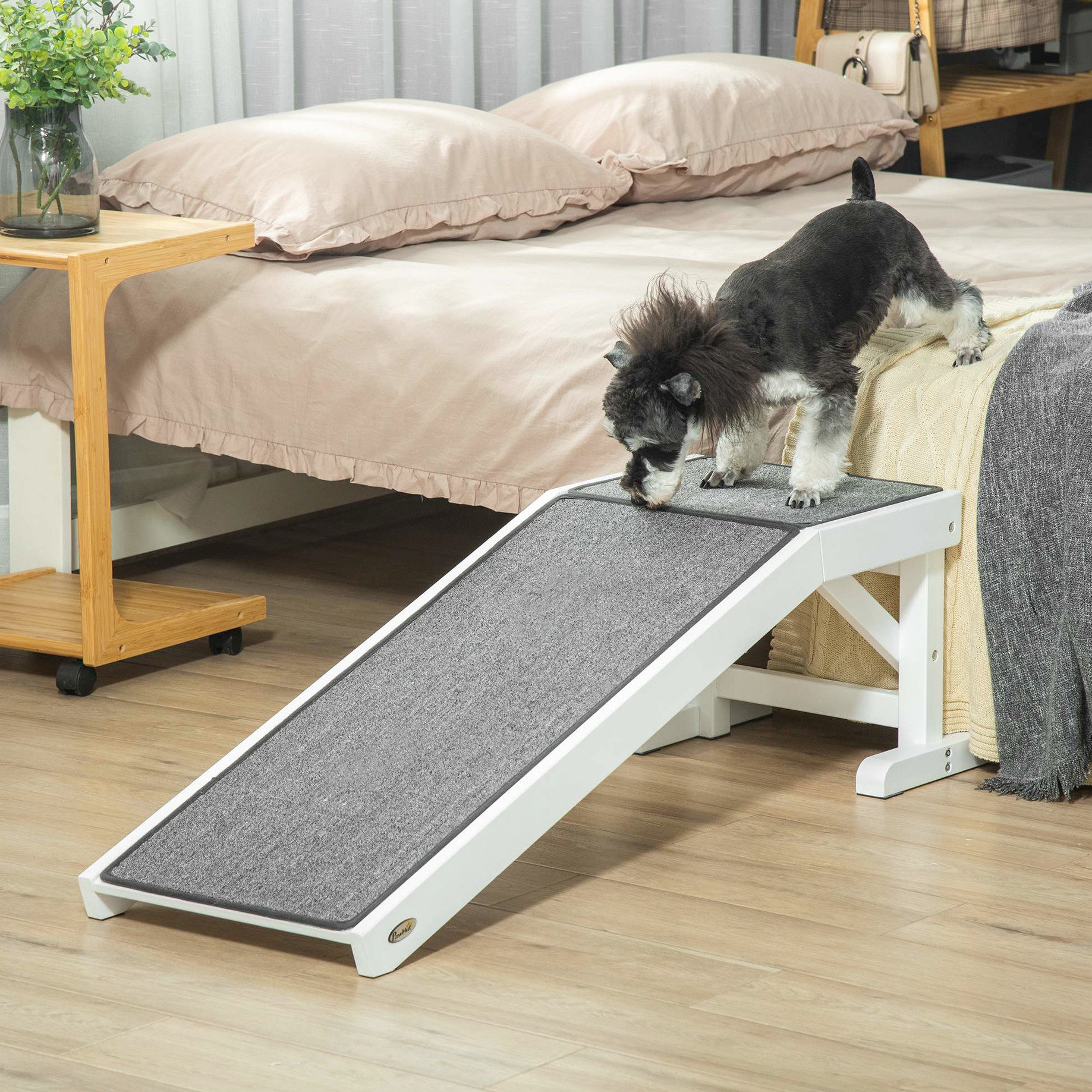 Tucker Murphy Pet™ White Pet Access Ramp, 49"x16"x14", Non-slip Surface ...
