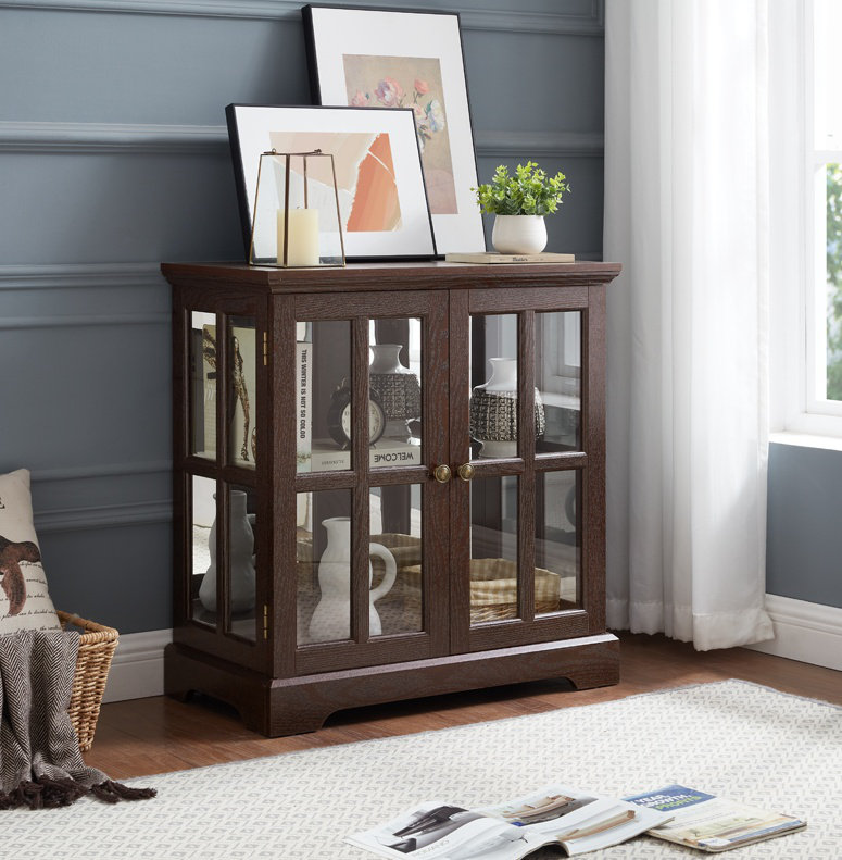 Lark Manor™ LED Curio Display Cabinet,Antique Display Cabinet with ...