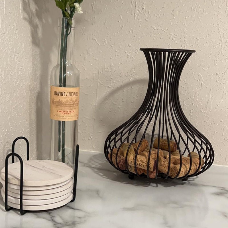 Lark Manor™ Metal Black Wine Cork Display Holder, Rustic Wine Stopper ...