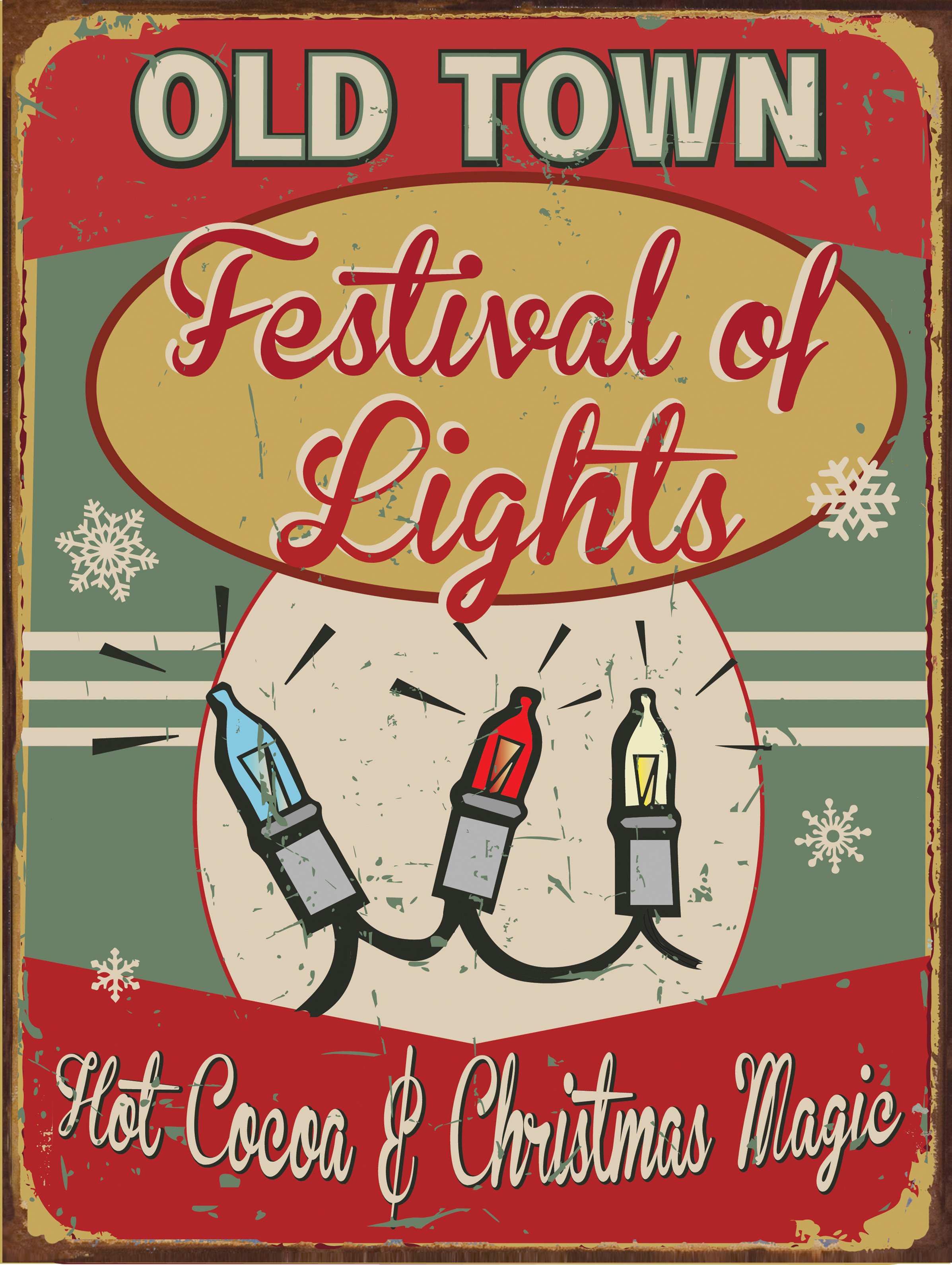 The Holiday Aisle® Festival Of Lights Christmas Metal Sign | Wayfair