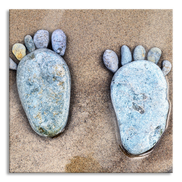 Highland Dunes Stone Footprints - Unframed Photograph on Glass ...