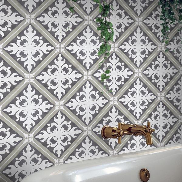 Moroccan Mosaic Tile House Malta 8" x 8" Cement Patterned Wall & Floor ...