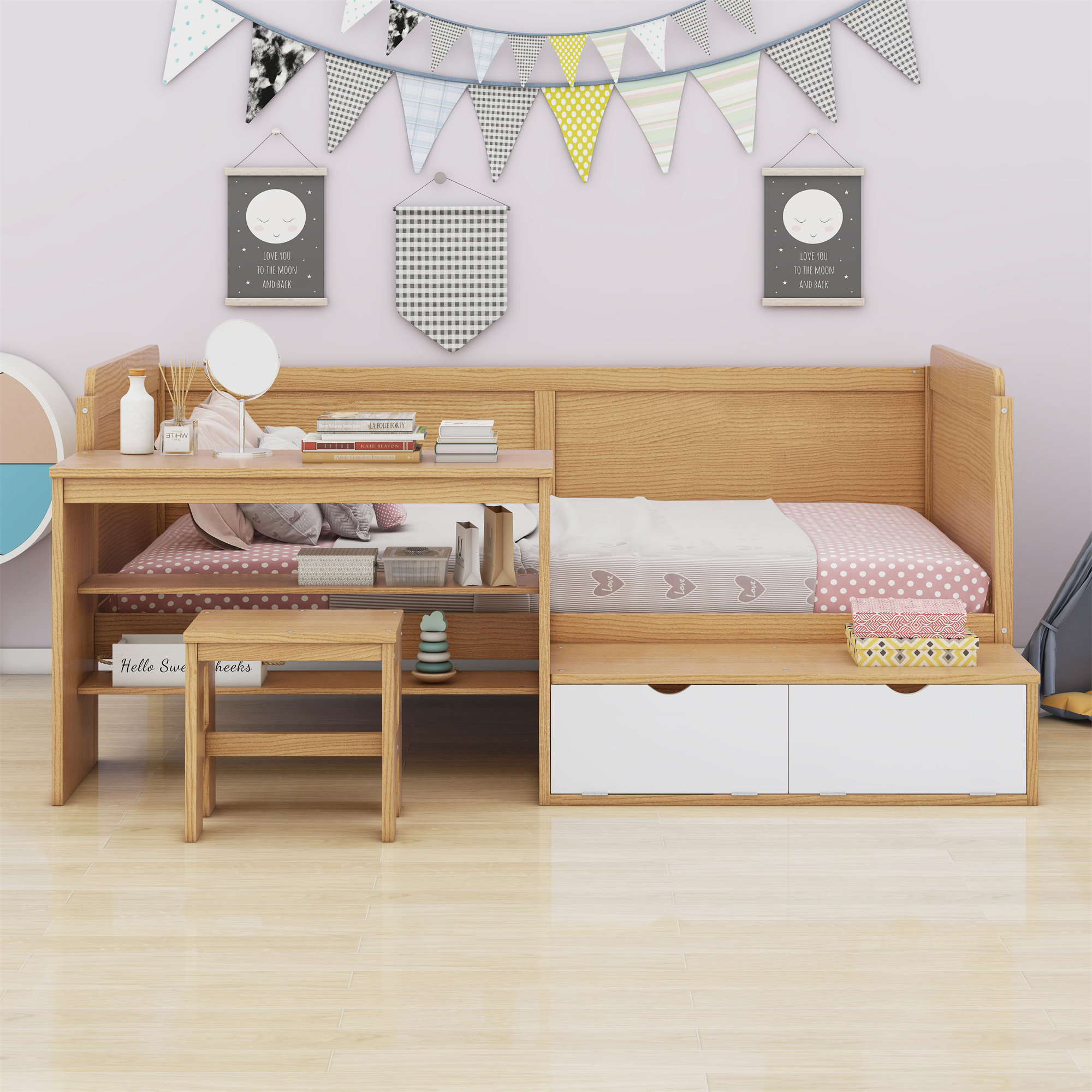 Lark Manor™ Wooden With Storage Shelves And Lockers, Multi-Functional ...