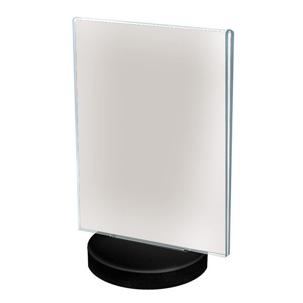 Azar Displays 8.5" x 11" Vertical Frame on a Weighted Black Round Base ...