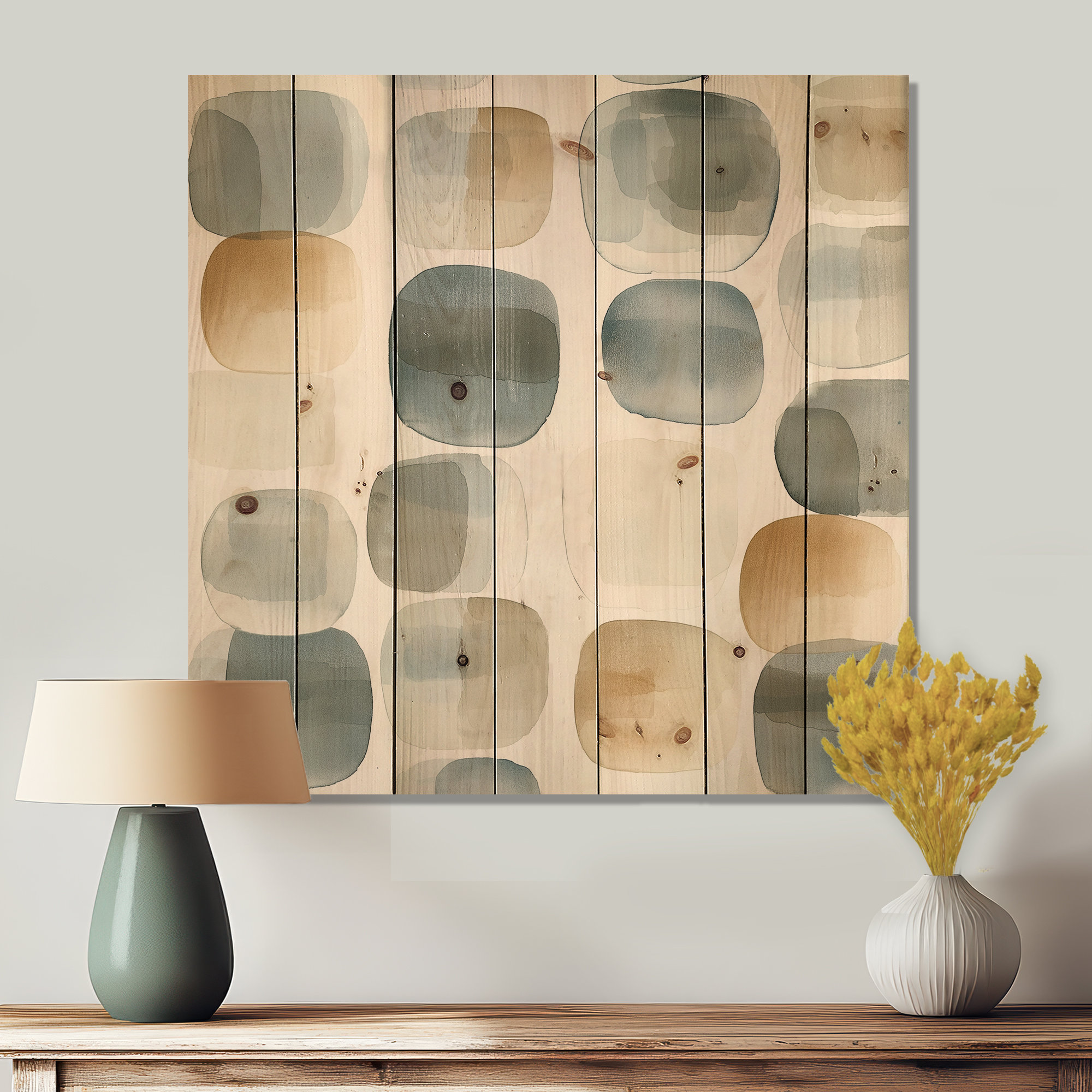 Ophelia & Co. Minimalist Meditation Stone Collage III - Meditation Wood ...