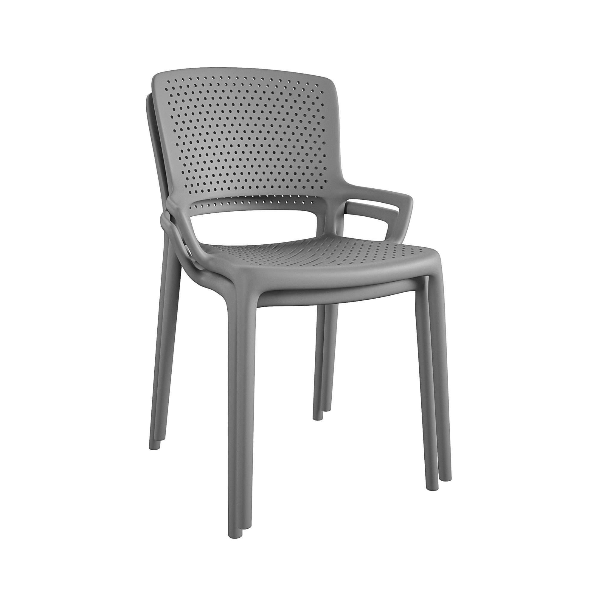 COSCO Outdoor/Indoor Stacking Resin Chair with Square Back and Arms ...