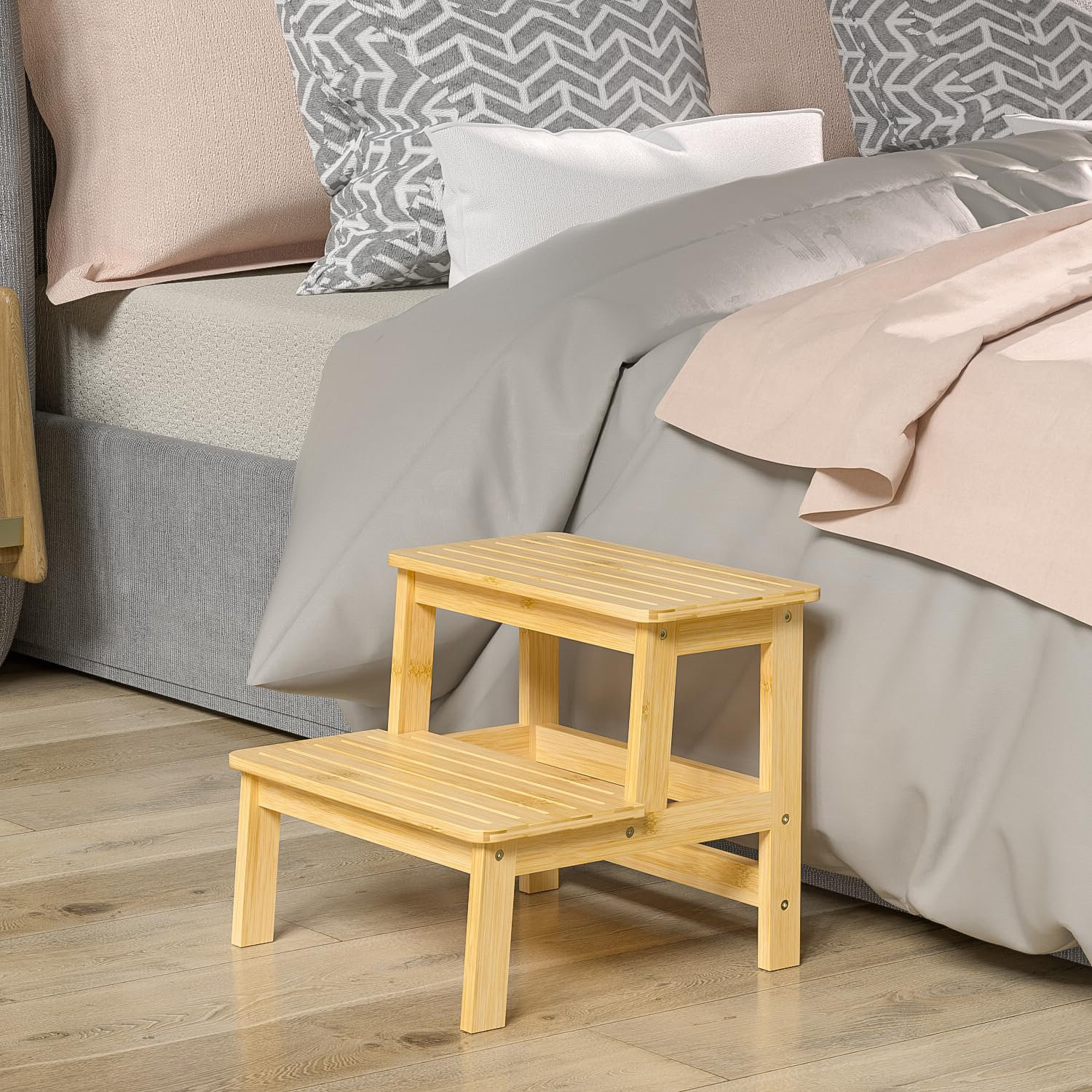 Dakota Fields Bamboo Wooden Step Stools For Kids - Toddler Step Stool ...