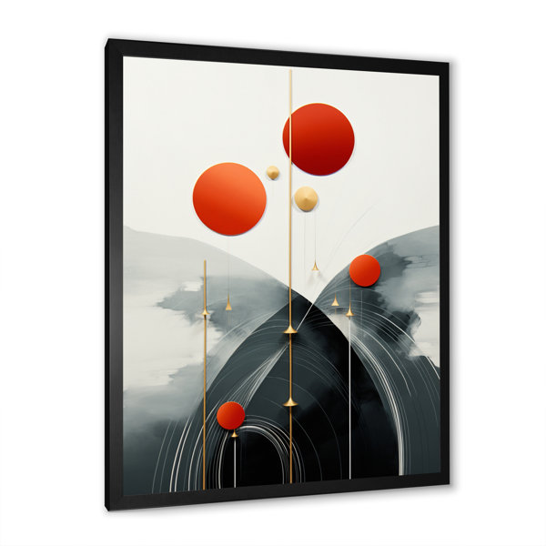 Wrought Studio " Red Moon Rising Minimal Retro Illustration " | Wayfair