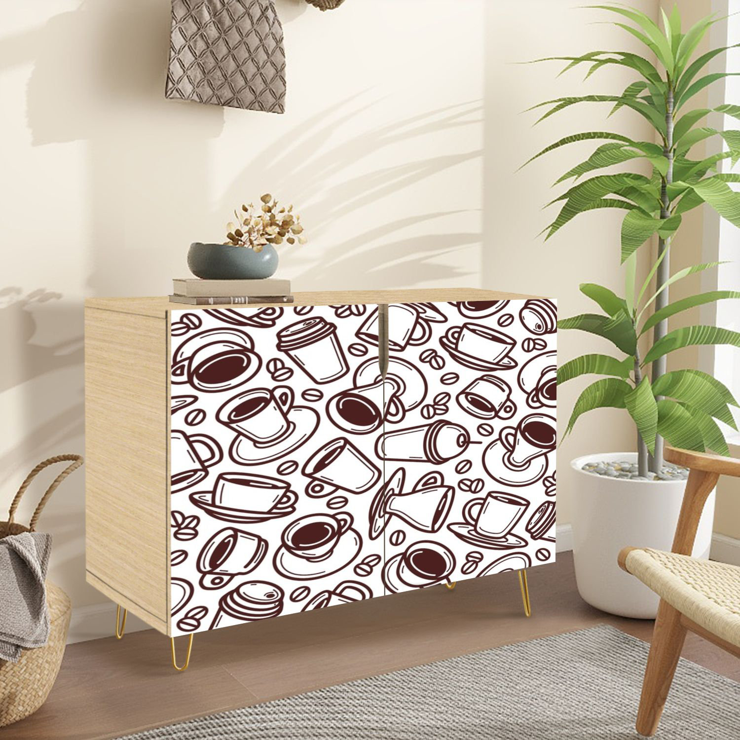 Dakota Fields Sideboard Buffet Cabinet with Storage Coffee cup set ...