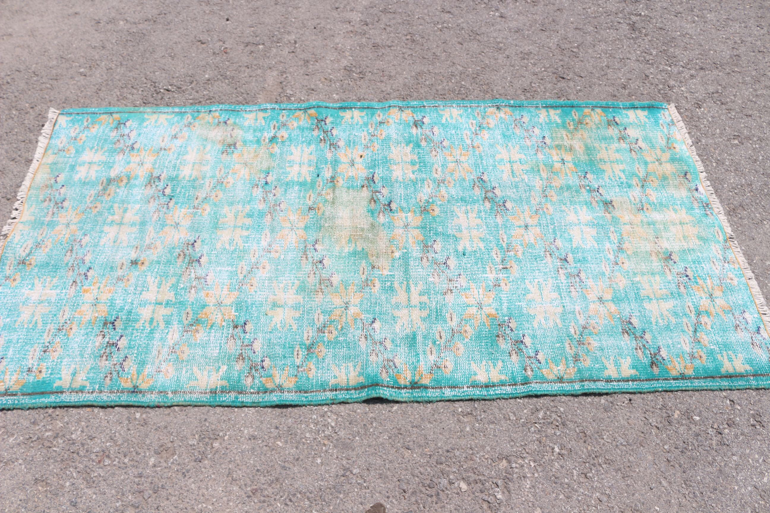 Bungalow Rose Organic Blue Turkish Rug Ideal For Bedroom And Entryway ...