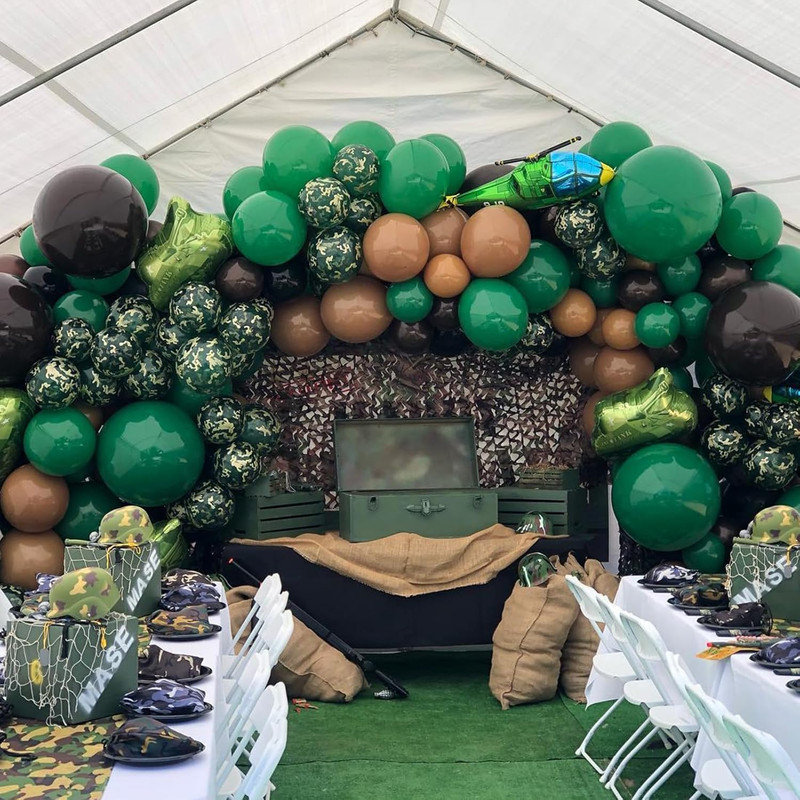 The Party Aisle™ Camo Balloons, 50 Pcs Green and Brown Balloons ...