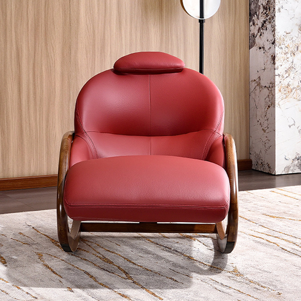 PPEDKS Modern Living Room Faux Leather Rocking Chair | Wayfair