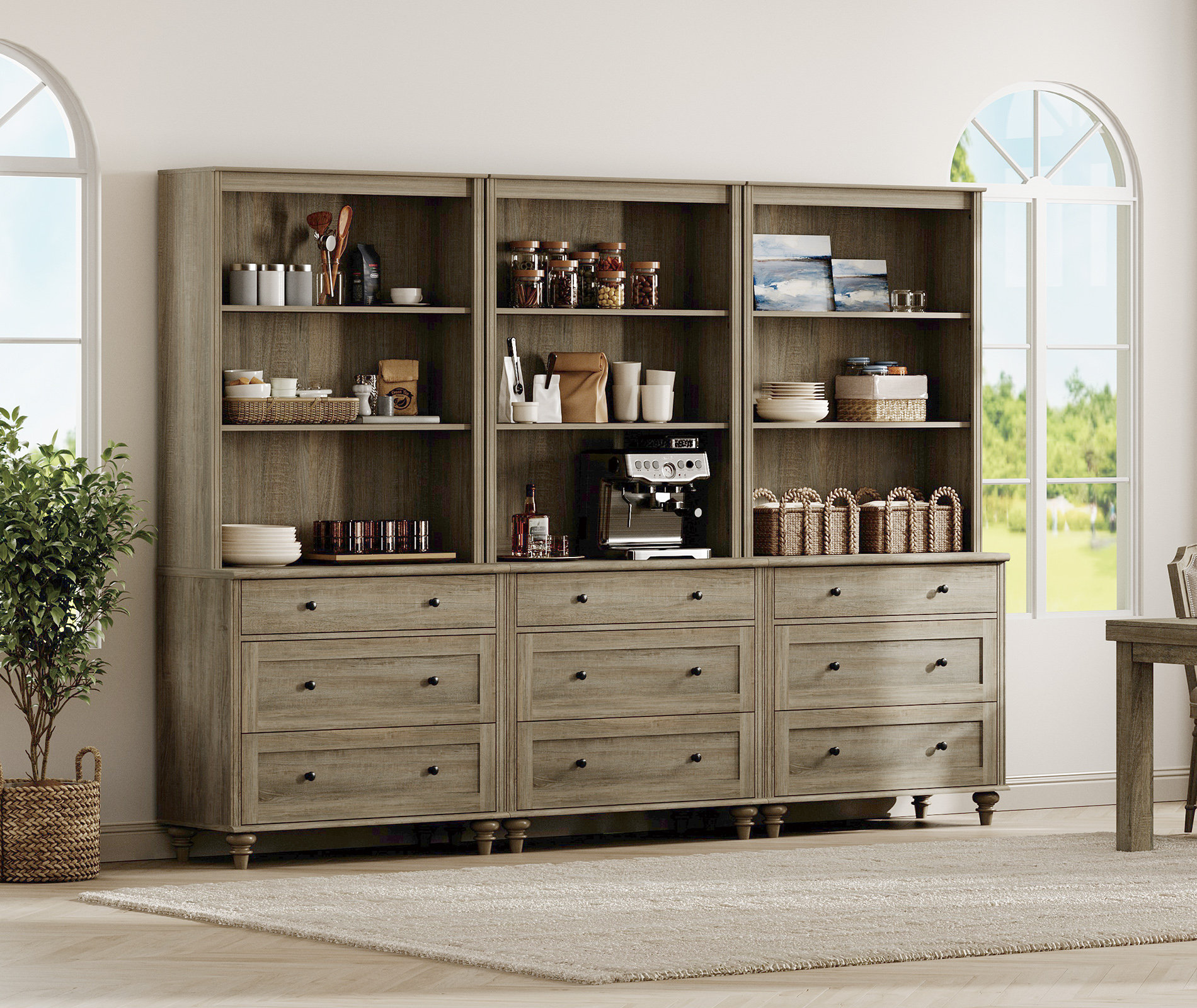 gray wash sideboard buffet