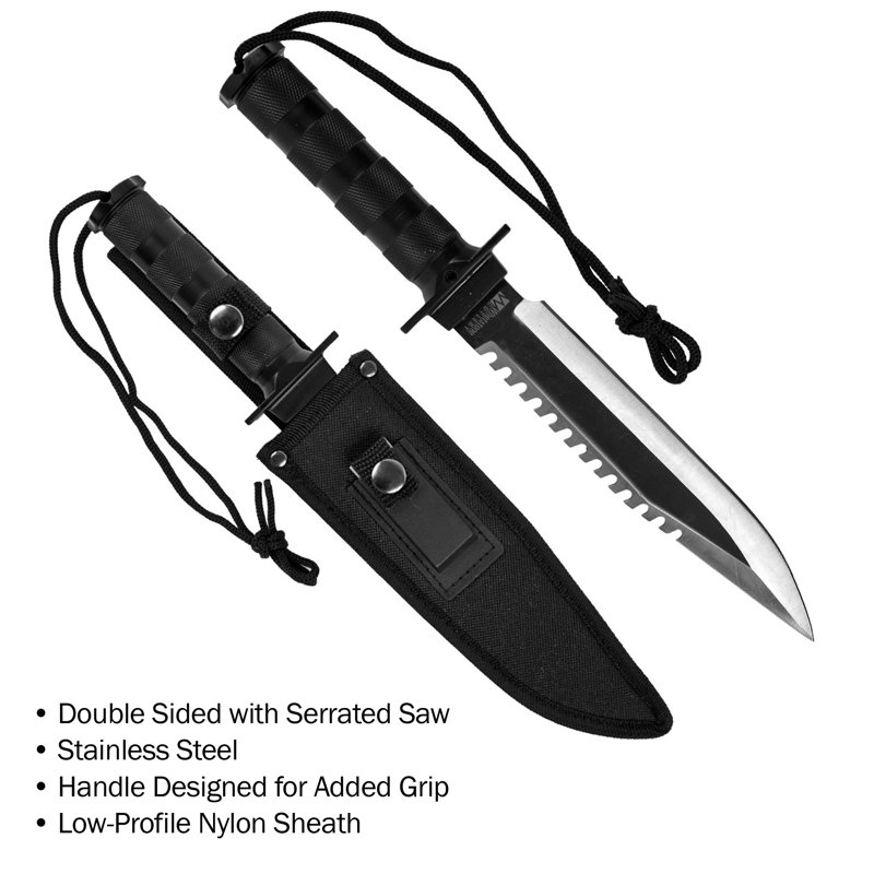 Whetstone 12-inch Knife Survival Kit - Stainless-Steel Fixed Blade with ...