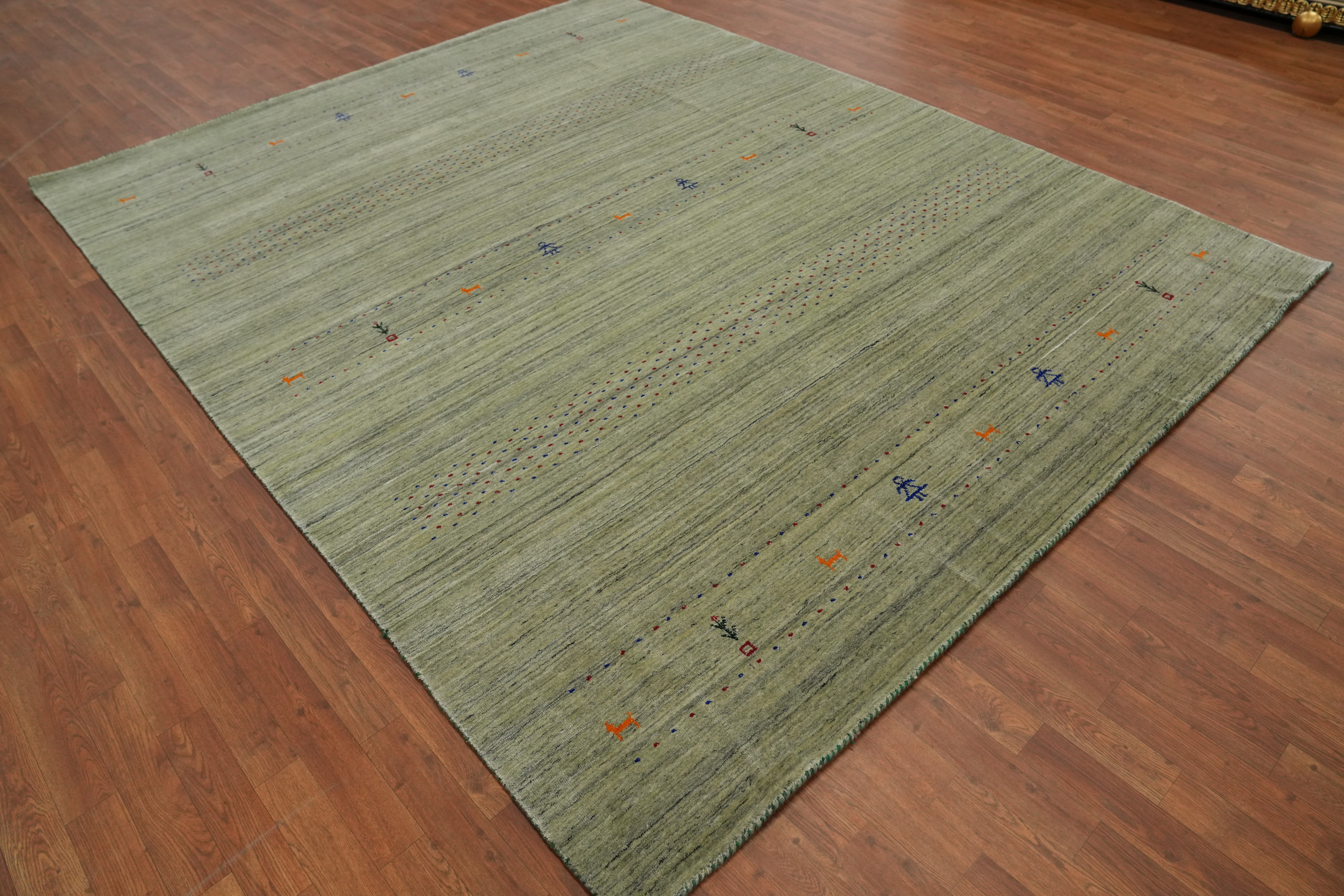 Foundry Select Tribal Green Gabbeh Indian Area Rug 8x10 | Wayfair