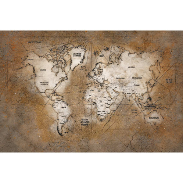 Williston Forge World Map No.11 - Unframed Painting | Wayfair.co.uk