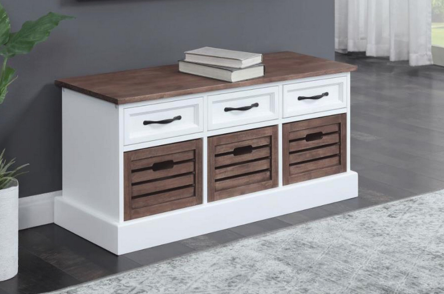Gracie Oaks Rehobeth Wood Drawer Storage Bench | Wayfair