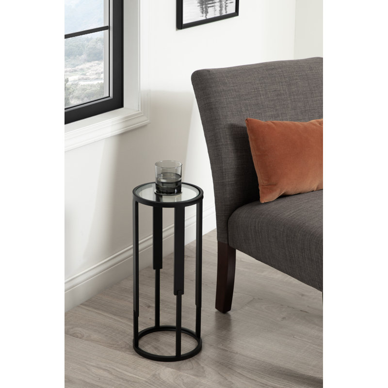 Latitude Run® Round Glass and Metal Drink Table | Wayfair