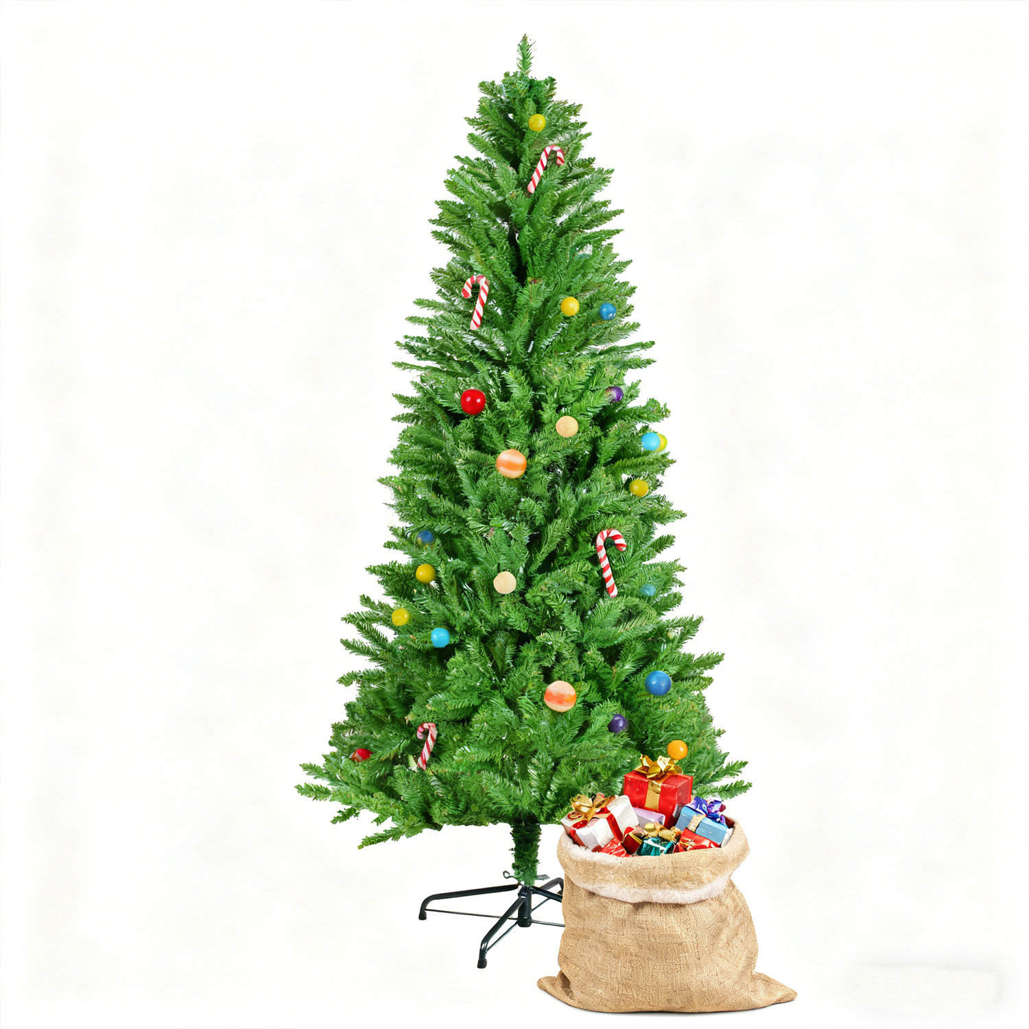 Winston Porter Pencil Christmas Tree Classic Slim Tree with Tips ...