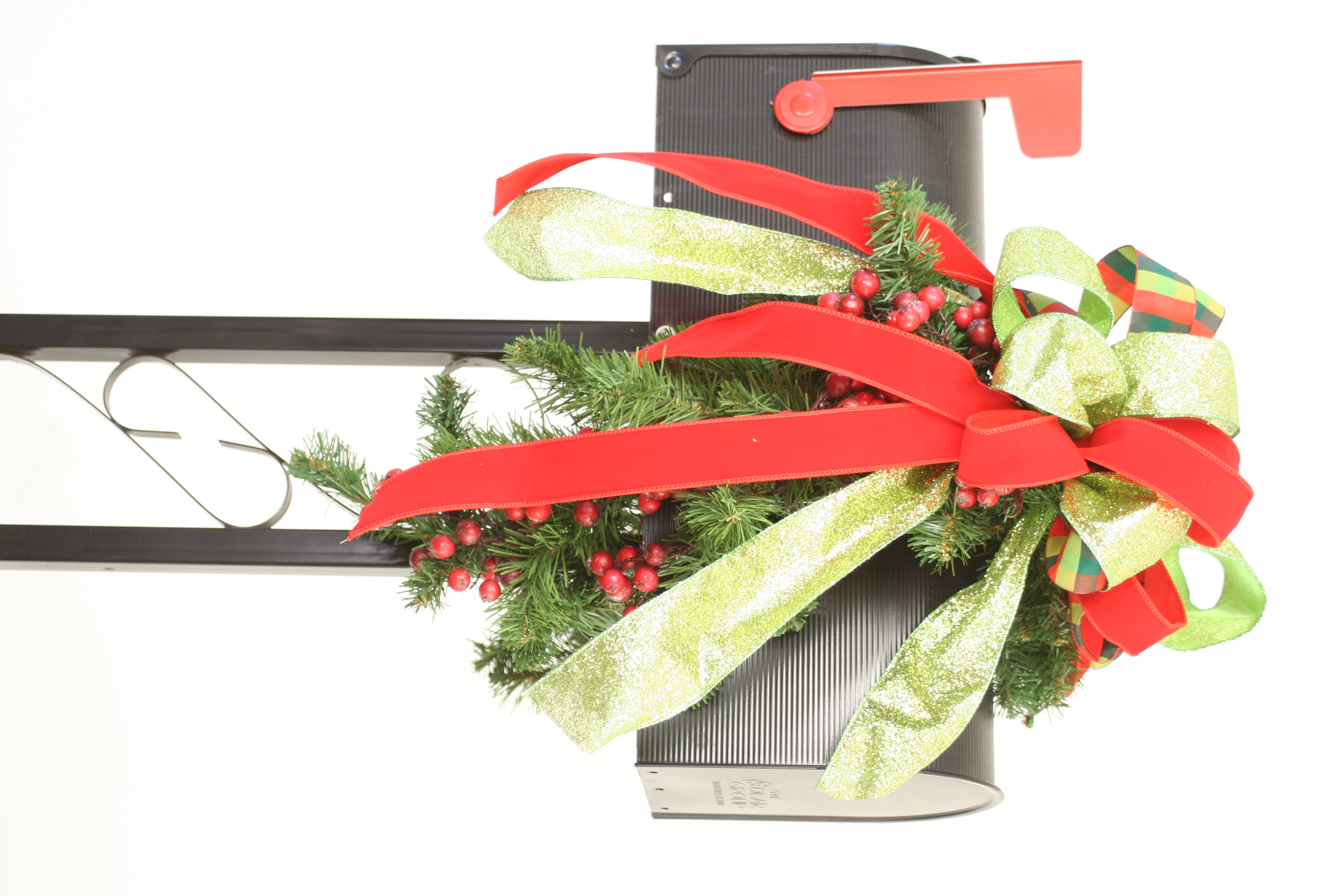 The Holiday Aisle® Pine Mailbox Decoration with Burgundy Berries and ...