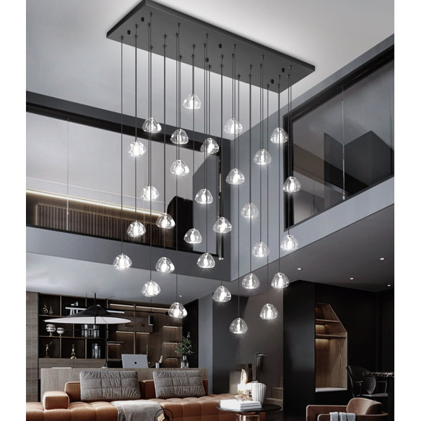 Ivy Bronx 30-Light Rectangular Dimmable Crystal Led Chandelier ...