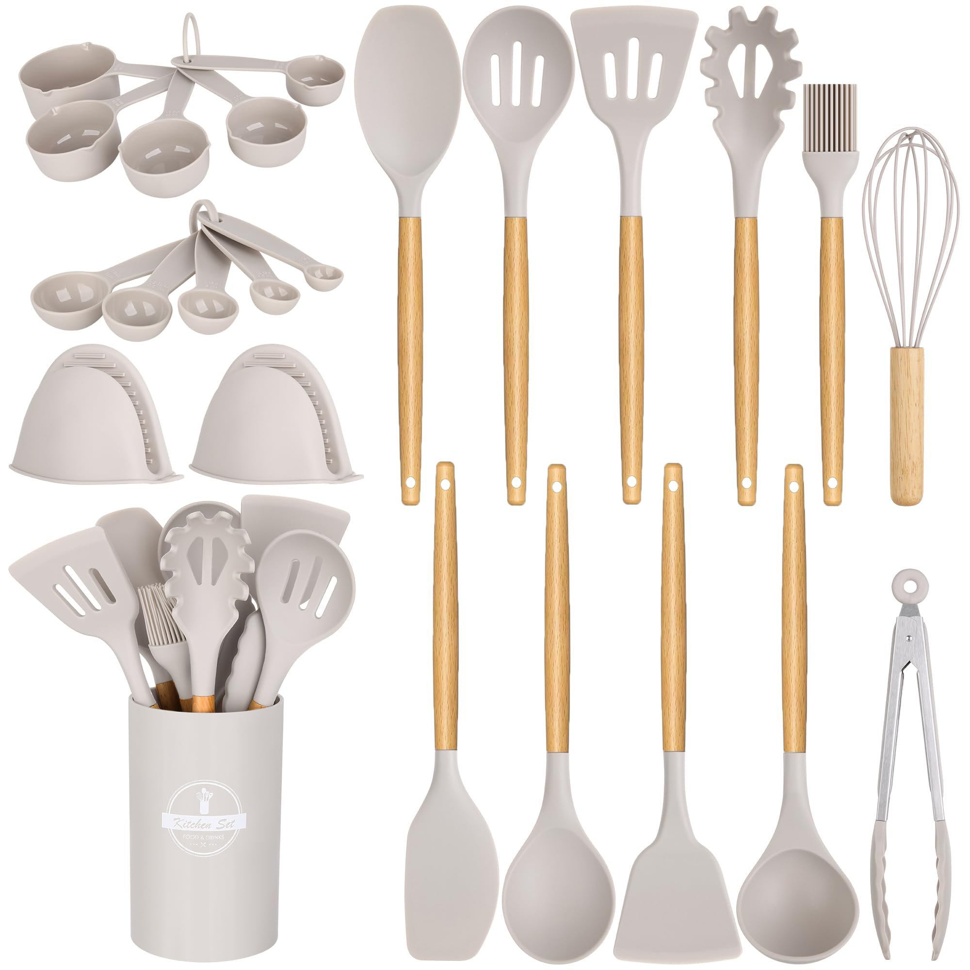 Two trees make a forest 24 Pcs Kitchen Cooking Utensils Set,446°F Heat ...