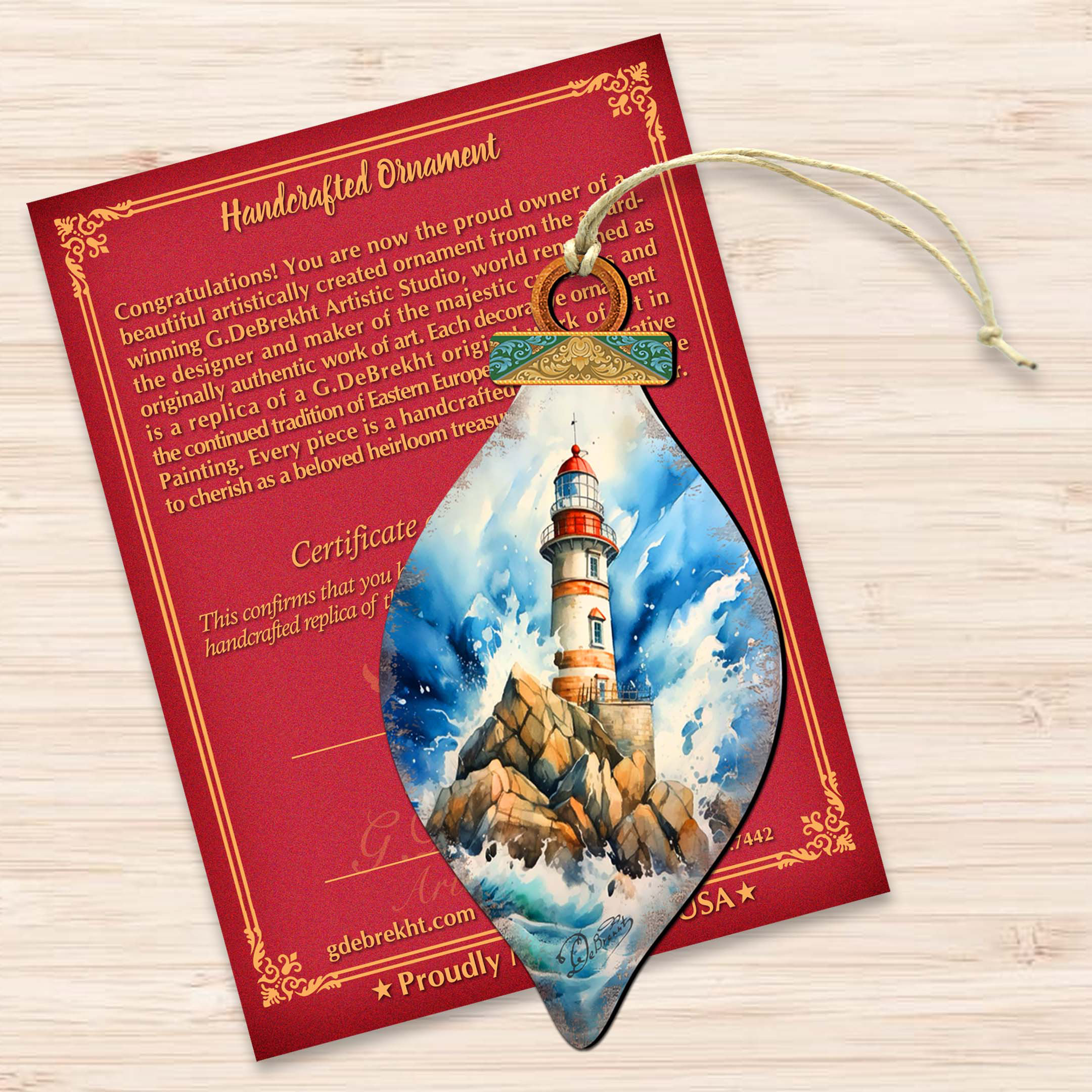 Designocracy Wooden Christmas Tree Decorations - Lighthouse Wooden ...