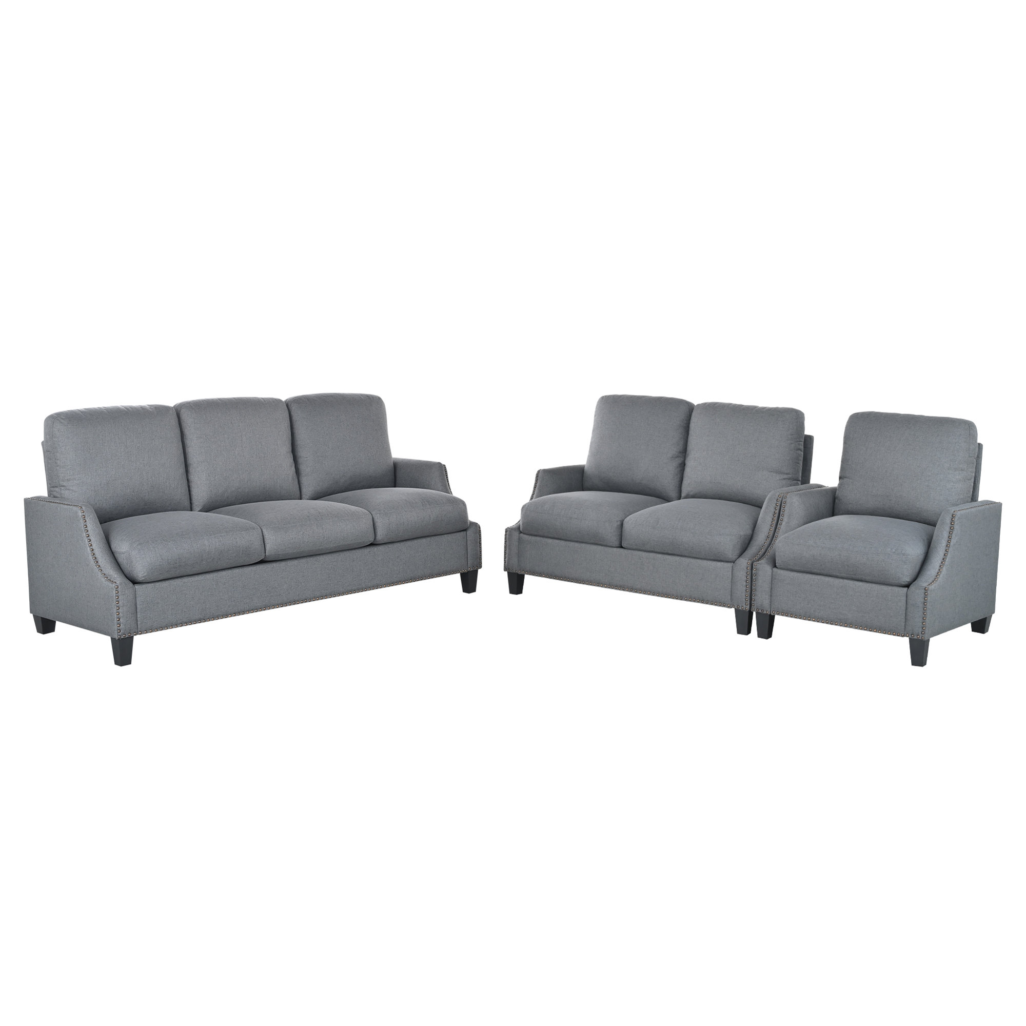 Red Barrel Studio® 3 Piece Living Room Sofa Sets, Sectional Couch And ...