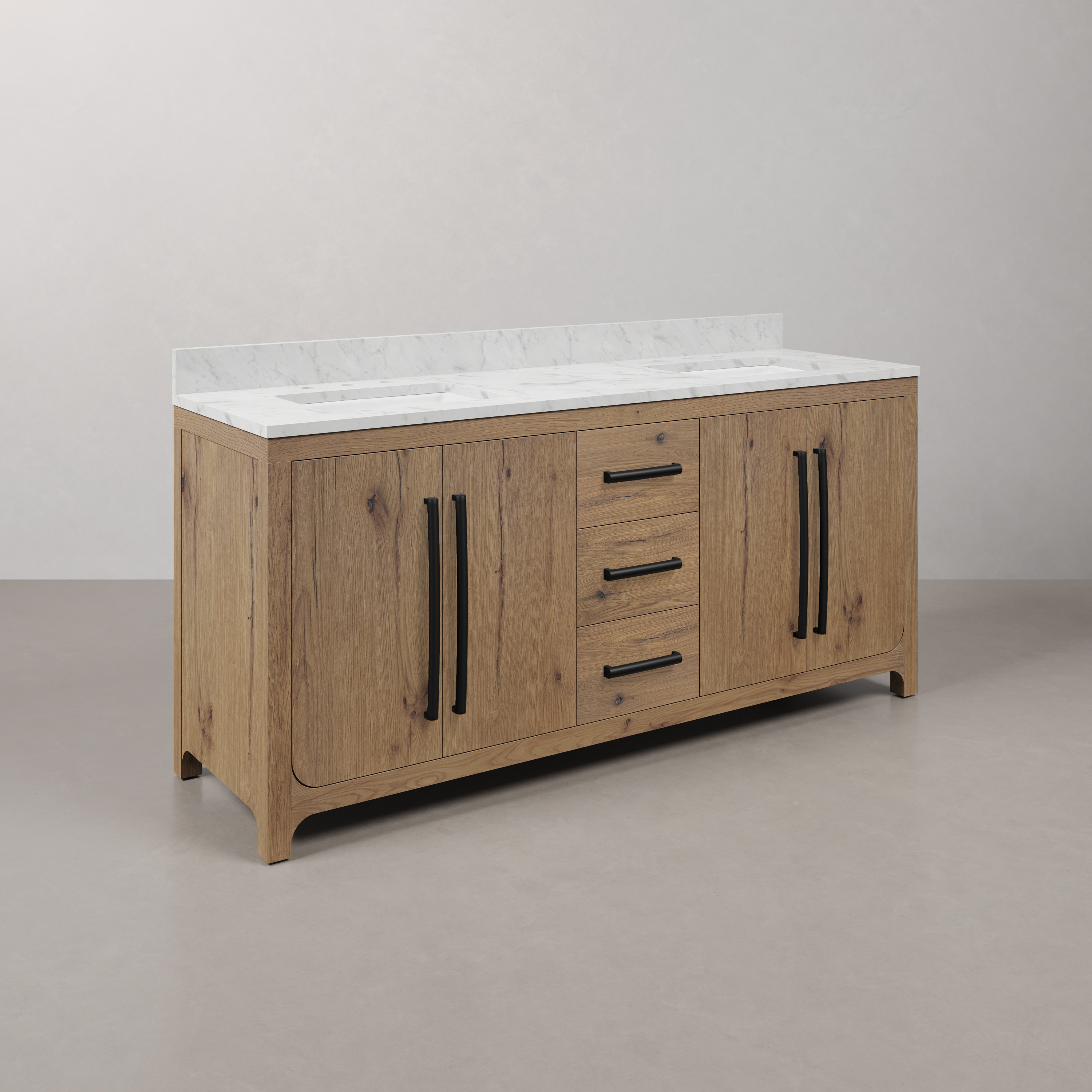 Millwood Pines Graelyn 72 In. Double Rectangle Sink Bathroom Vanity ...